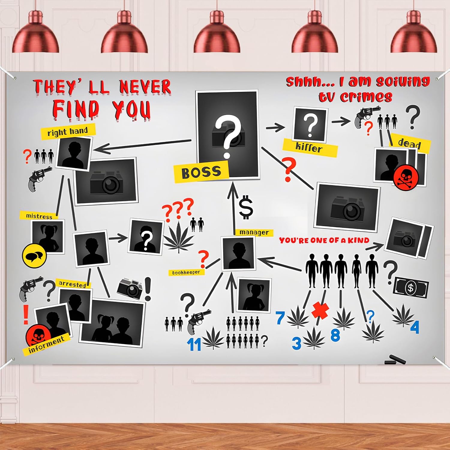 Amazon.com: Spy Theme Party Banner Secret Agent Theme Decorations ...