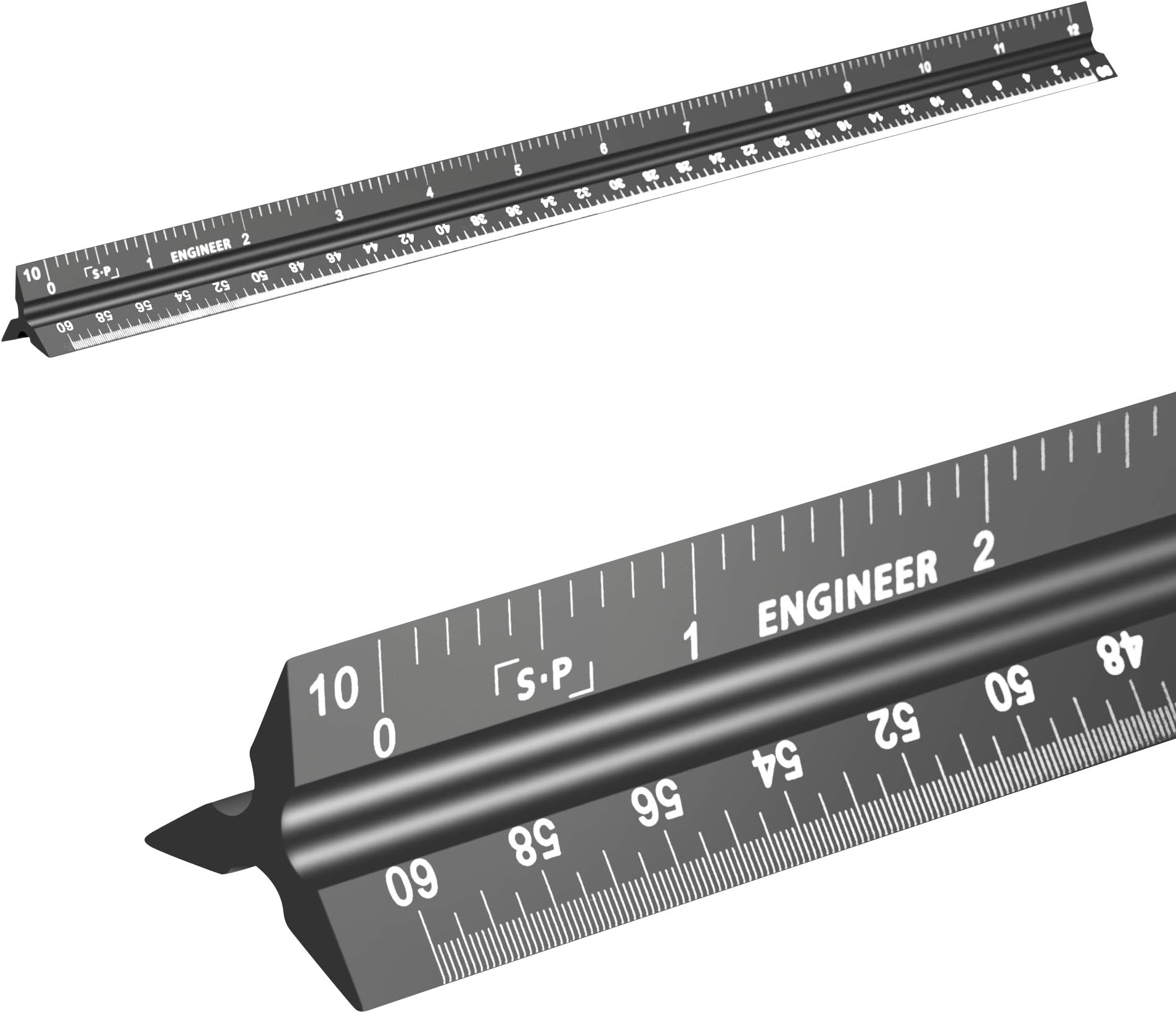 Amazon.com : Intoy 12 Inch Triangular Engineer Scale Ruler, Anodized ...