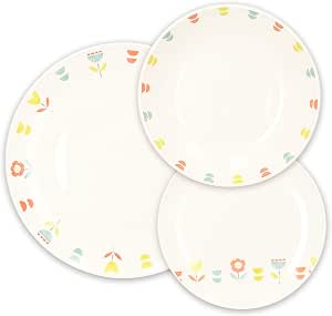 Amazon.com | Tognana 18-Piece Vintage Stoneware Dinner Set, Multicolor ...