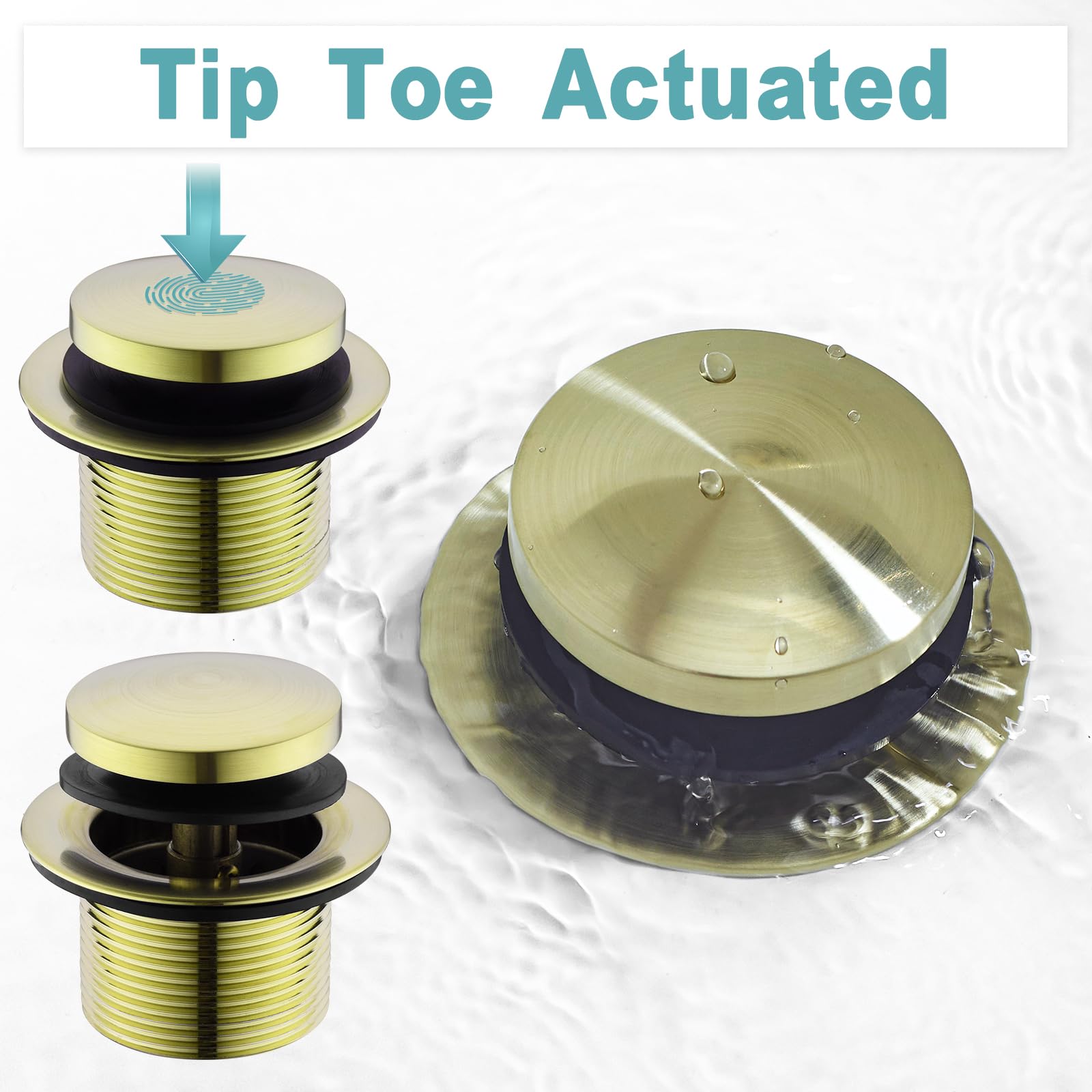 Snapklik.com : BESTILL Tip-Toe Bathtub Drain Kit And Overflow Plate