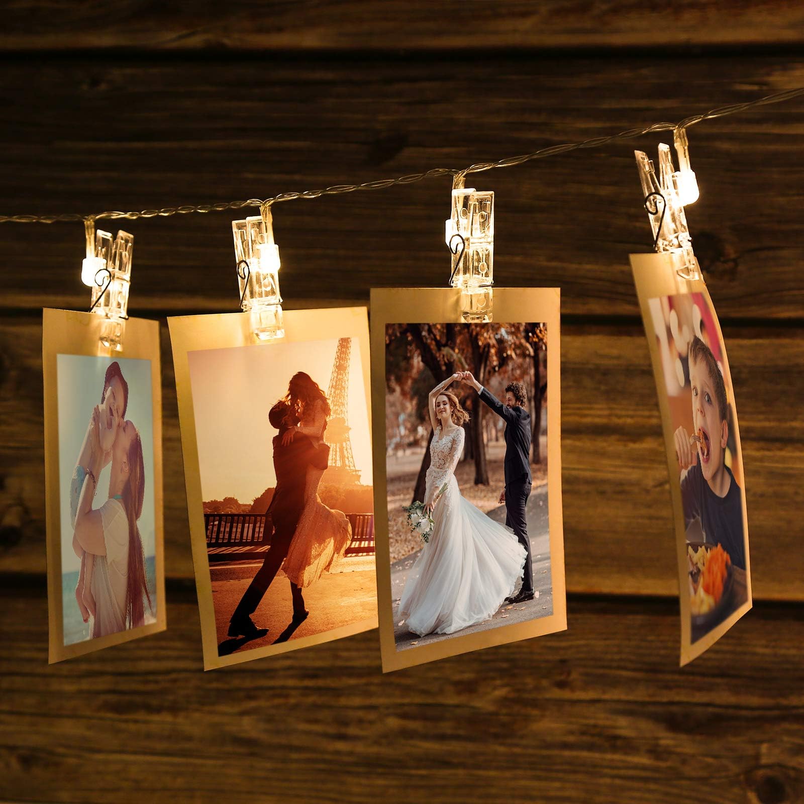 LED Photo Clip String Lights 20 Photo Clips Battery Powered Fairy ...