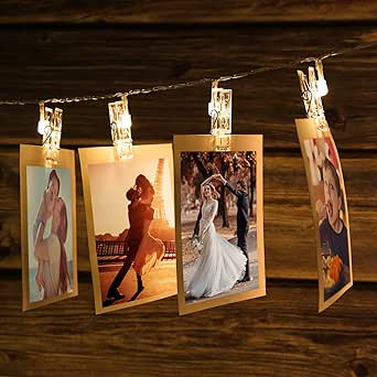 IMAGE Photo Clip String Lights 2.2M LED Photo Peg Fairy Lights with 20 ...