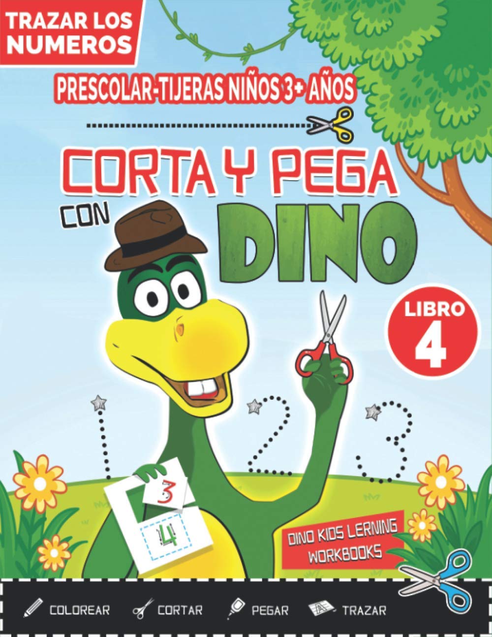 Buy PRESCOLAR-TIJERAS NIÑOS 3+ AÑOS-CORTA Y PEGA CON DINO (Libro 4 ...