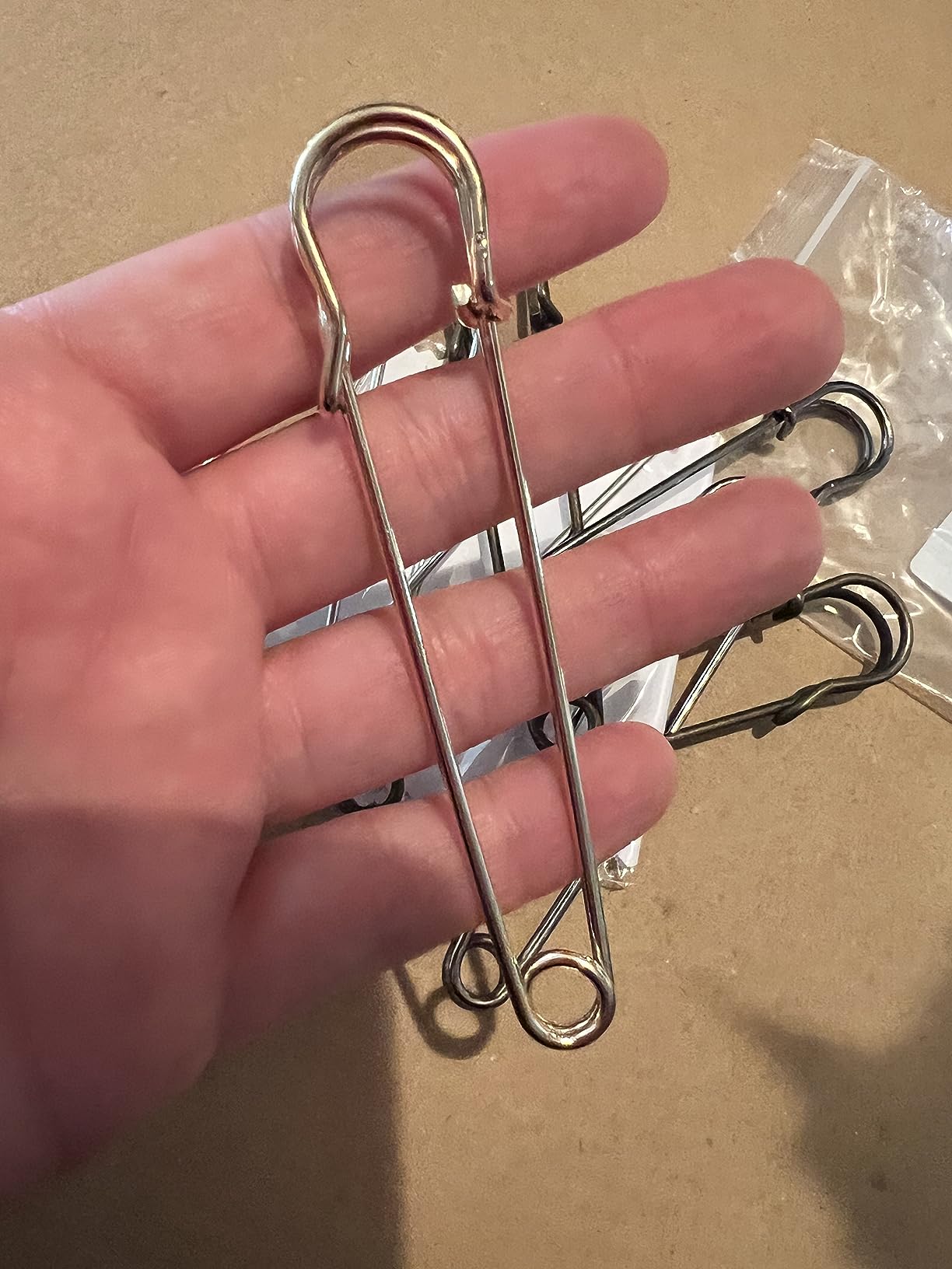 8X Extra Large Metallic Safety Pins - 4" Big Pins Accessory - Fashion ...