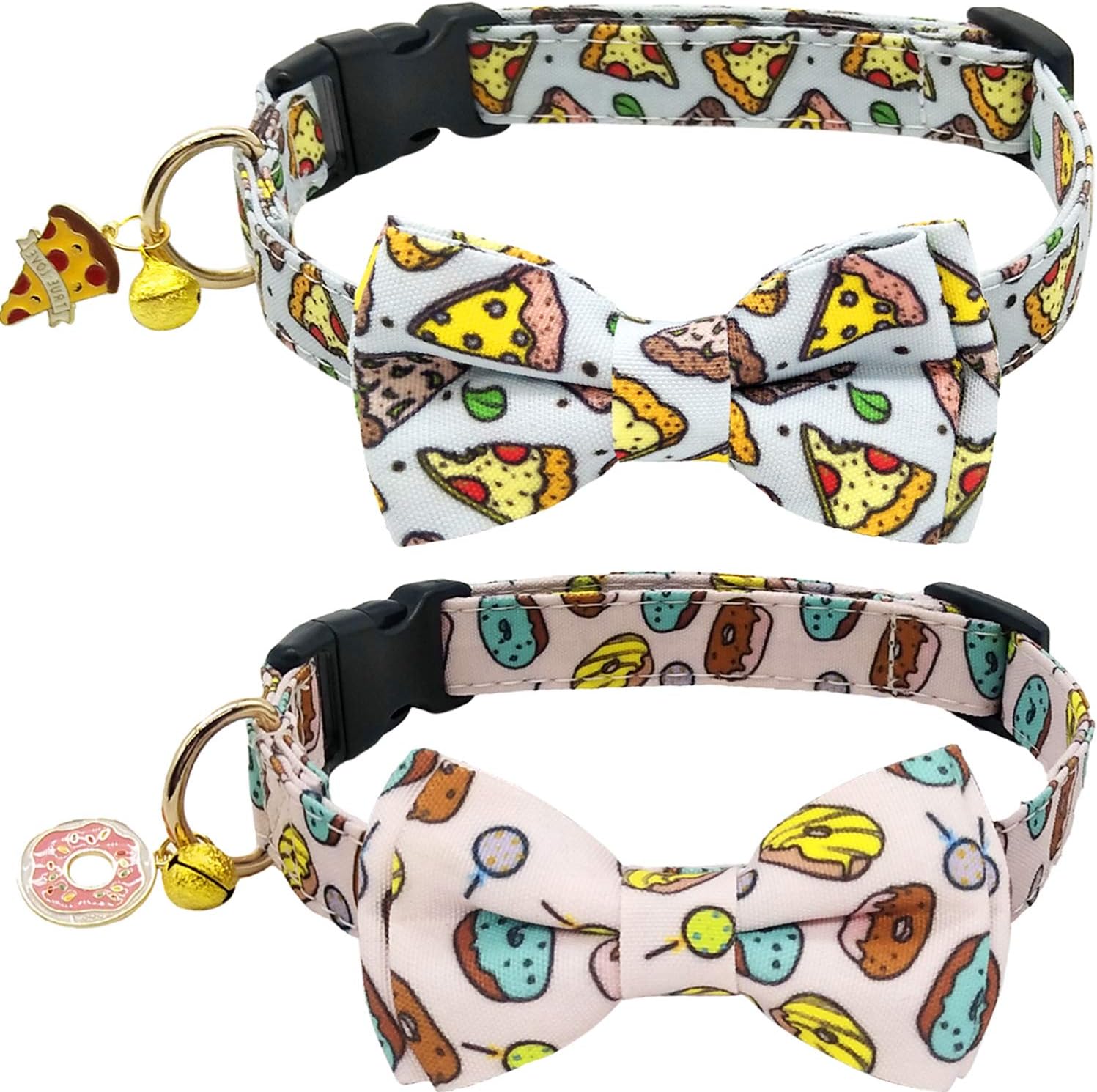 Amazon.com : KUDES Plaid Dog Collar with Bow, 2 Pack/Set Adjustable ...