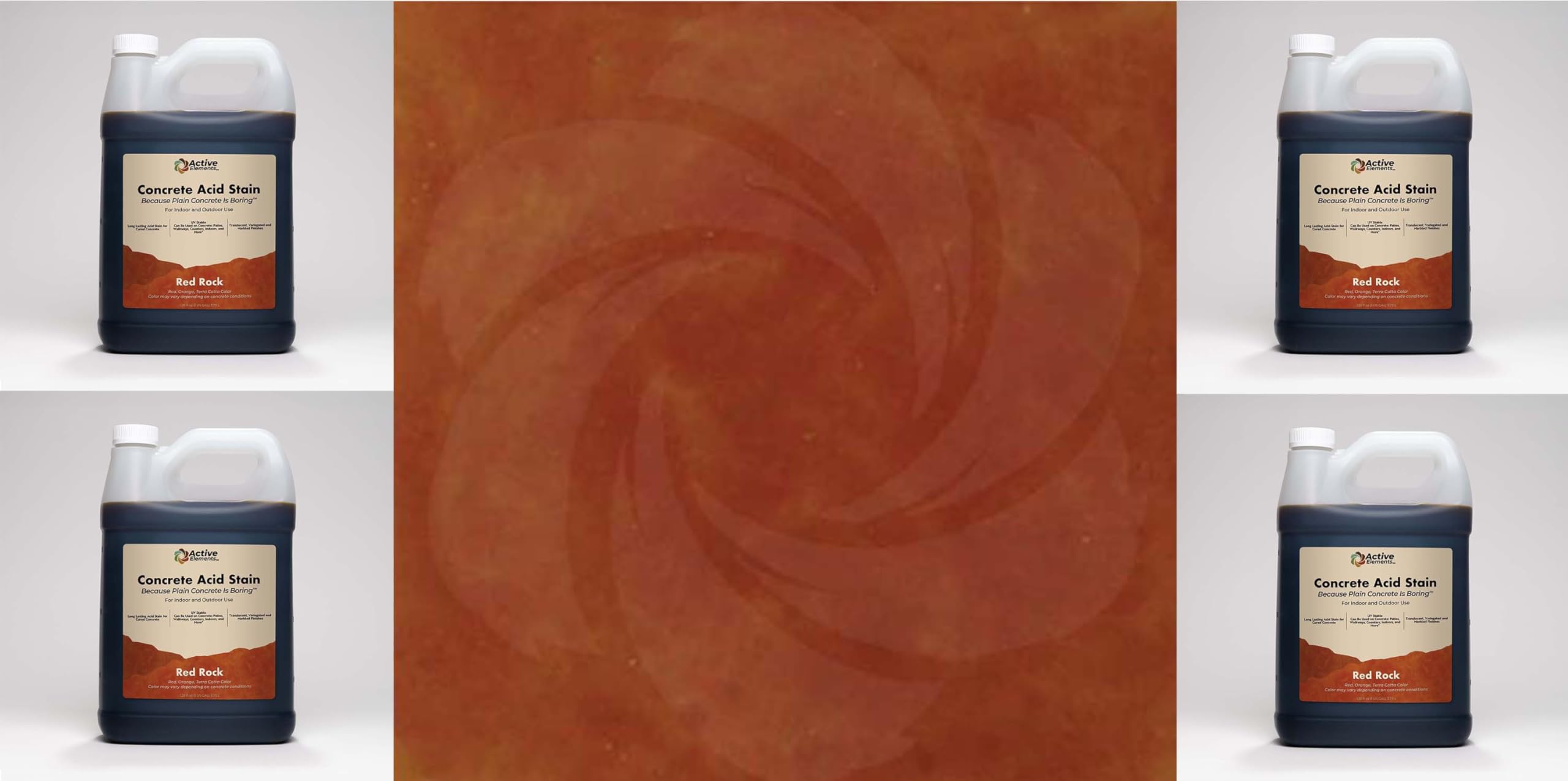 Concrete Acid Stain Pack of 4 Bulk lot - Concrete Stain Colors - Red ...