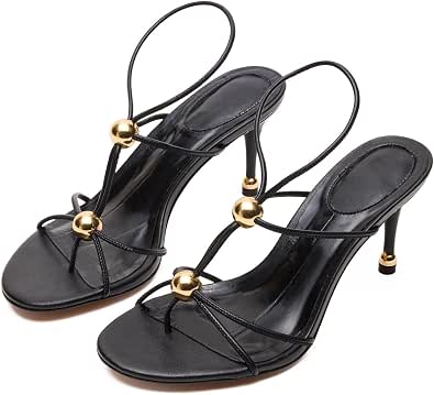 Amazon.com | XEYANFYS Women's Strappy Heels Flip Flop Stiletto Heel ...