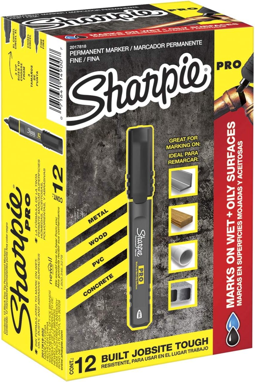 Amazon.com : Sharpie Pro Permanent Marker, Fine Point, Black, 12 Count ...
