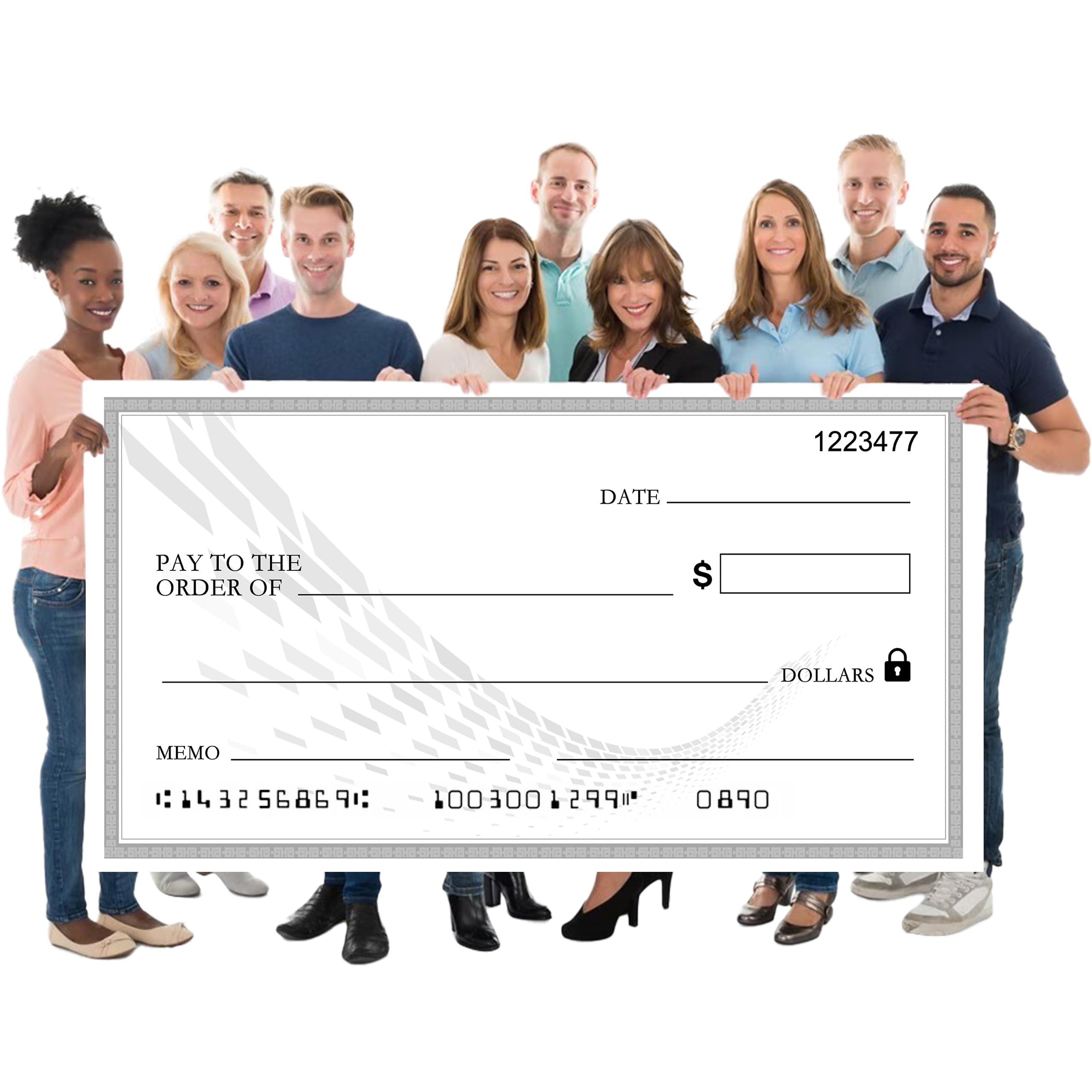 Amazon.com: 30" x 16" Big Check - Reusable Giant Dry Erase Blank Check ...