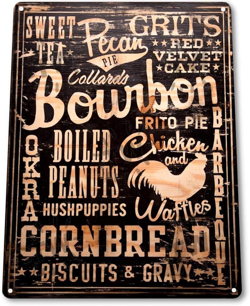 Amazon.com: 12" x 16" TIN SIGN "Bourbon Cornbread" Metal Decor Art ...