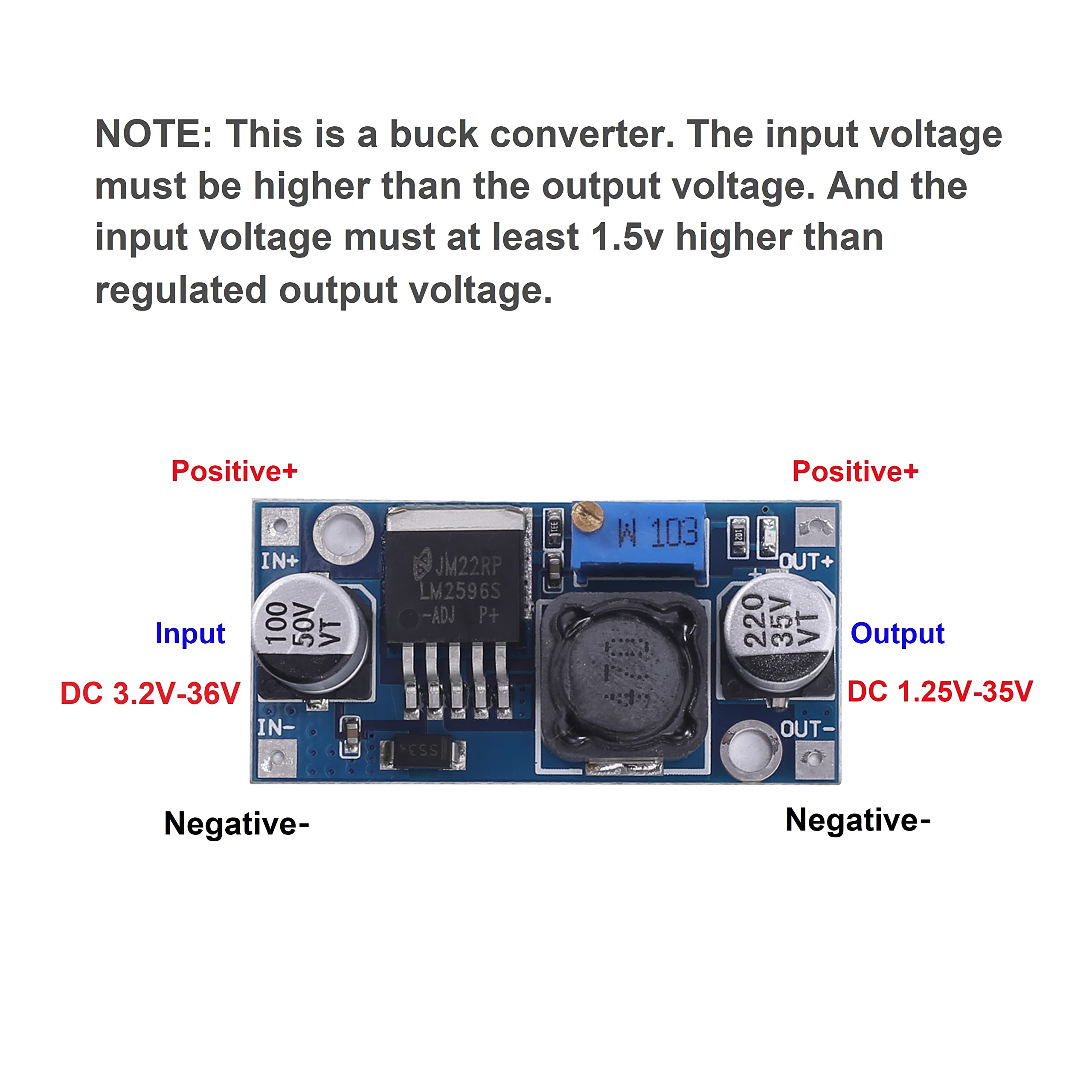 Snapklik.com : PlusRoc 20 Pack LM2596 DC To DC Buck Converter High ...