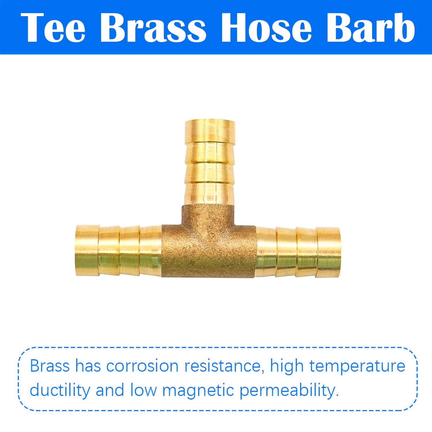 Snapklik.com : Tnuocke 3pcs 3/8" Brass Tee Barb Fittings,3 Way Union ...