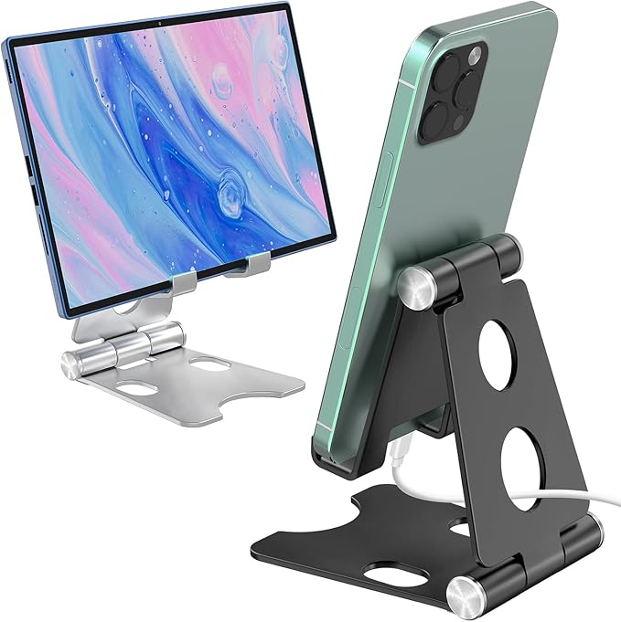 Wurycia 2Pack Adjustable Phone Stand, Full Aluminum Desktop Holder ...