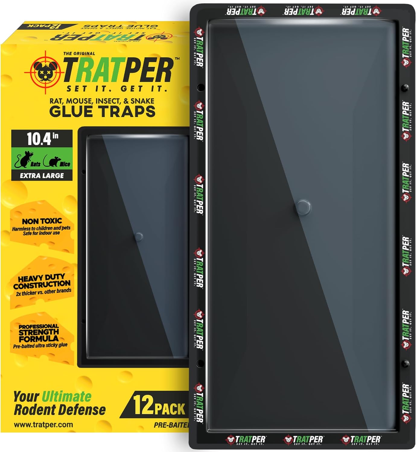 Amazon.com : Tratper Glue Traps for Mice,Rat,Mouse,Snake,Lizard,Insect ...