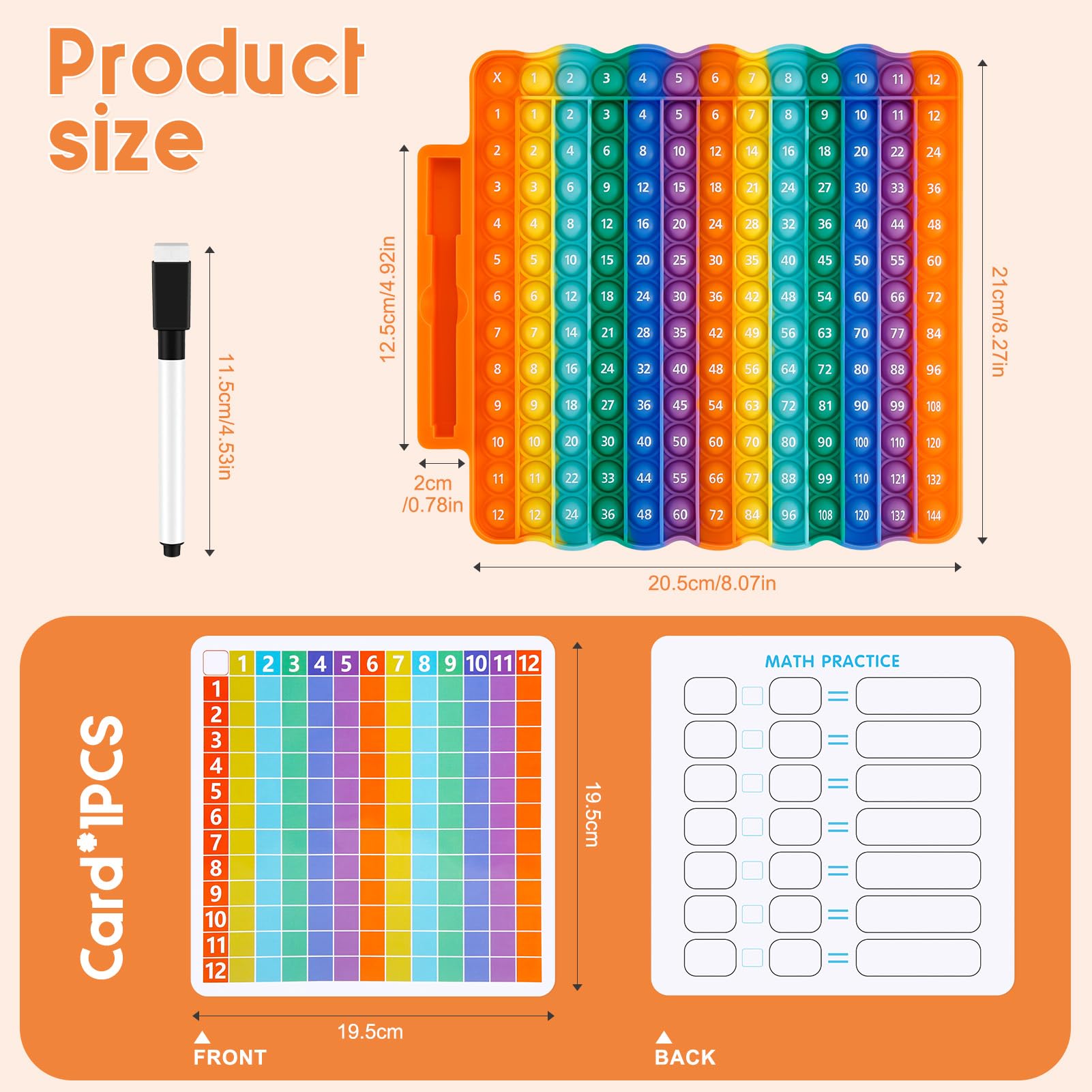 Multiplication Tables for Kids, Pop Up Times Table Toy, Rainbow Math ...