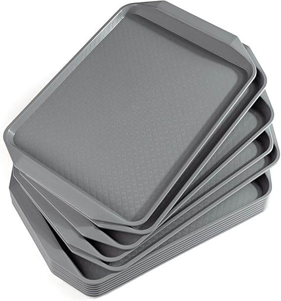 Amazon.com | Aebeky Plastic Fast Food Tray,16.7 by 11.8-Inch,Set of 12 ...