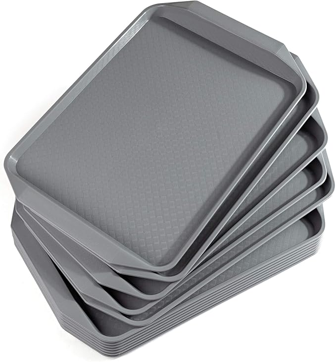 Amazon.com | Aebeky Plastic Fast Food Tray,16.7 by 11.8-Inch,Set of 12 ...