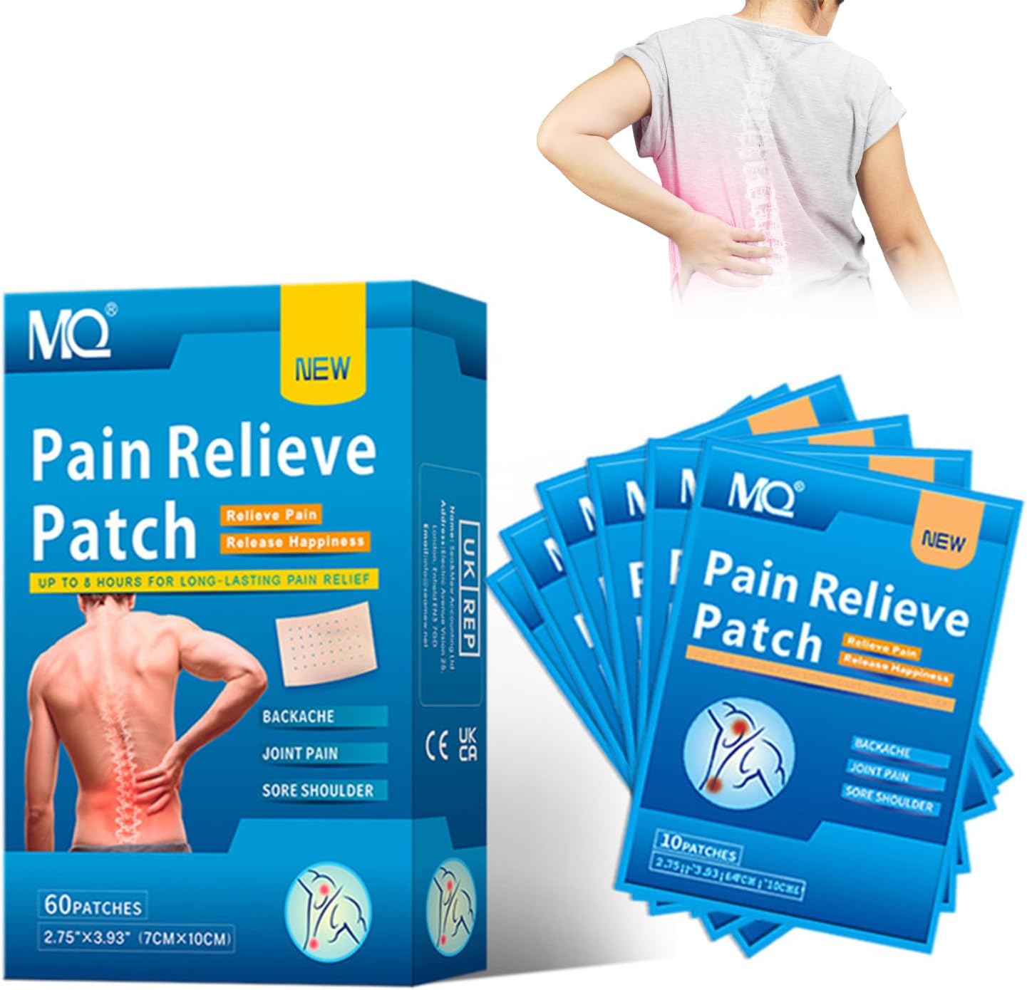 LINXINS 60PCS Pain Relief Patches, Pain Patches, Heat Patches for Pain ...