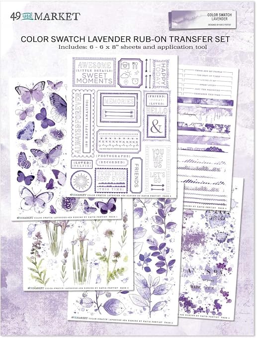 Amazon.com: Color Swatch: Lavender Rub-Ons 6"X8" 6/Sheets