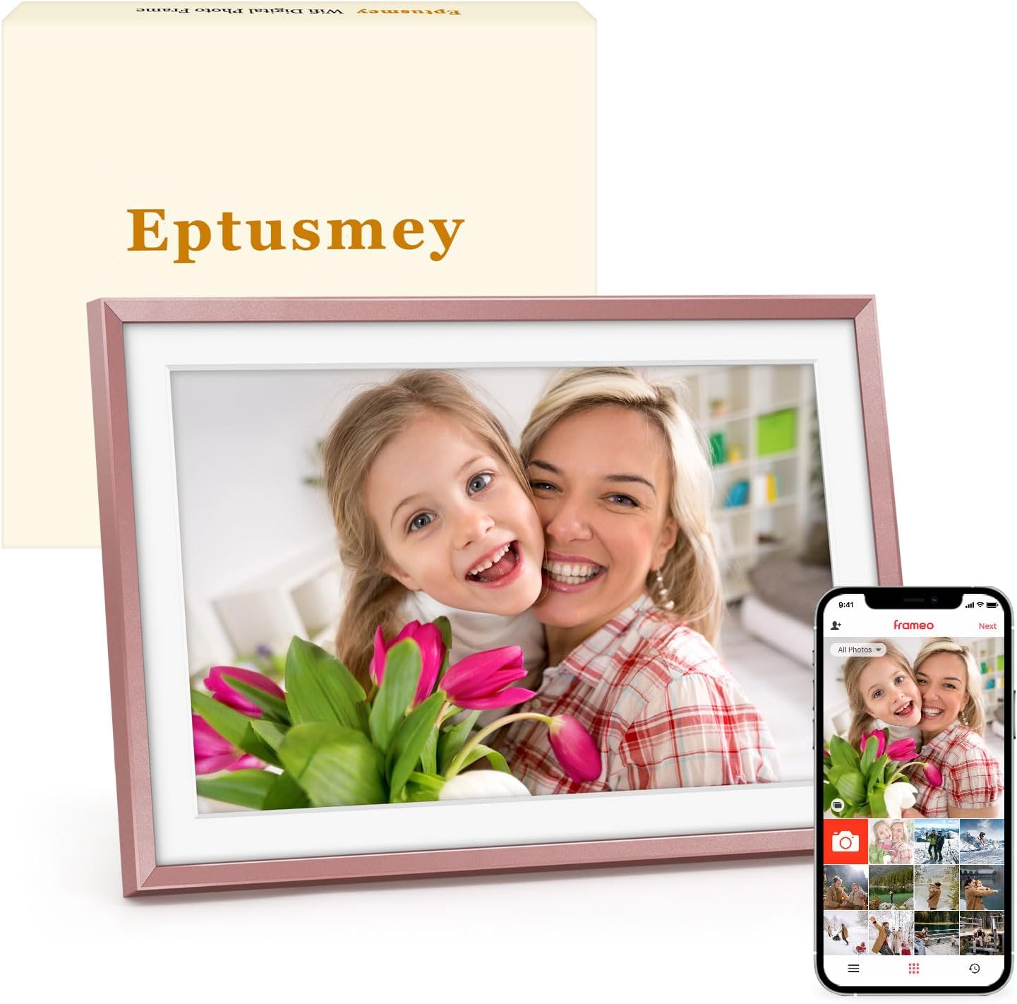 Amazon.com : Eptusmey Digital Picture Frame：Built-in 32GB| WiFi Digital ...