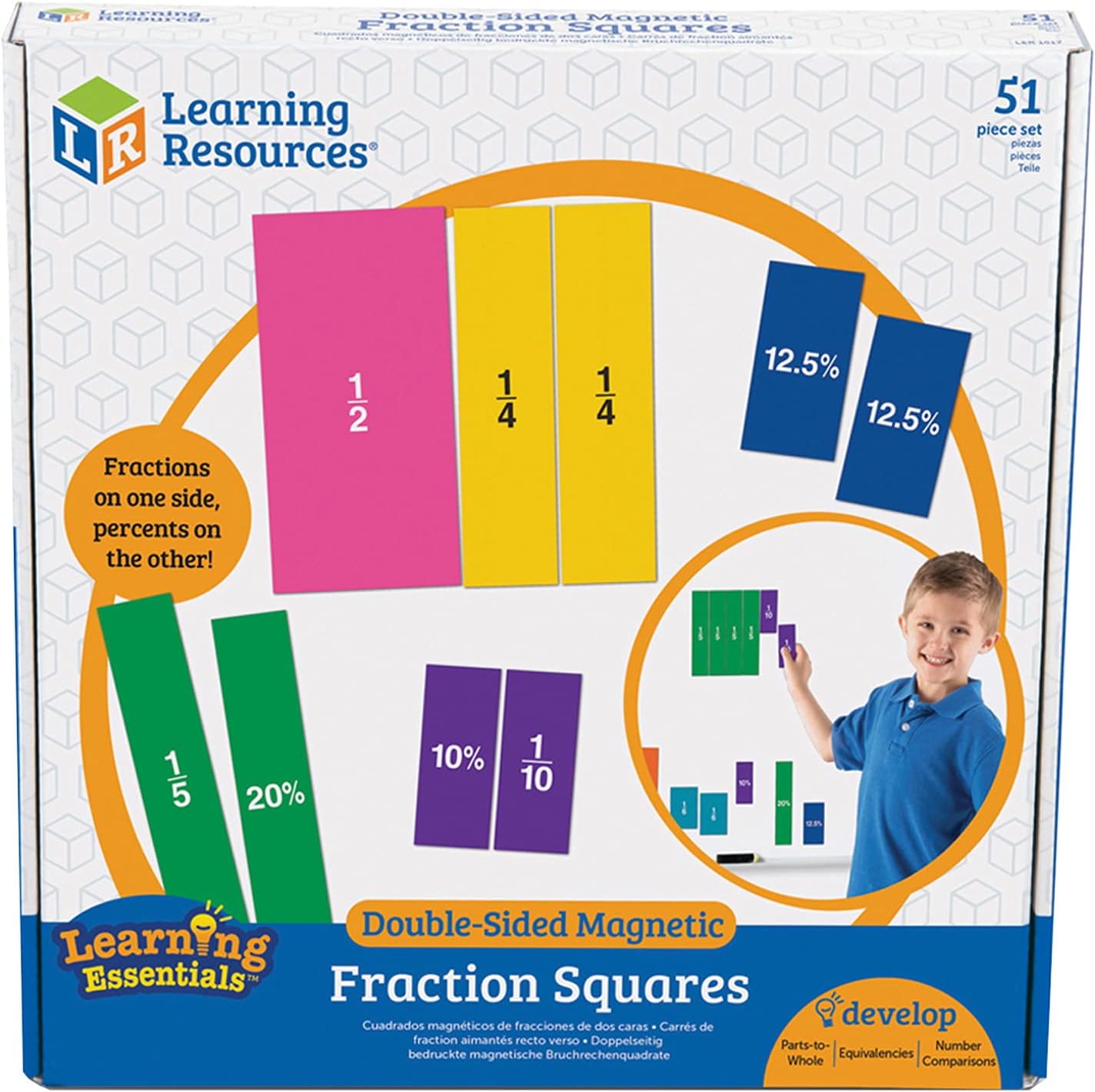 Amazon.com: Learning Resources Double Sided Magnetic Fraction : Office ...