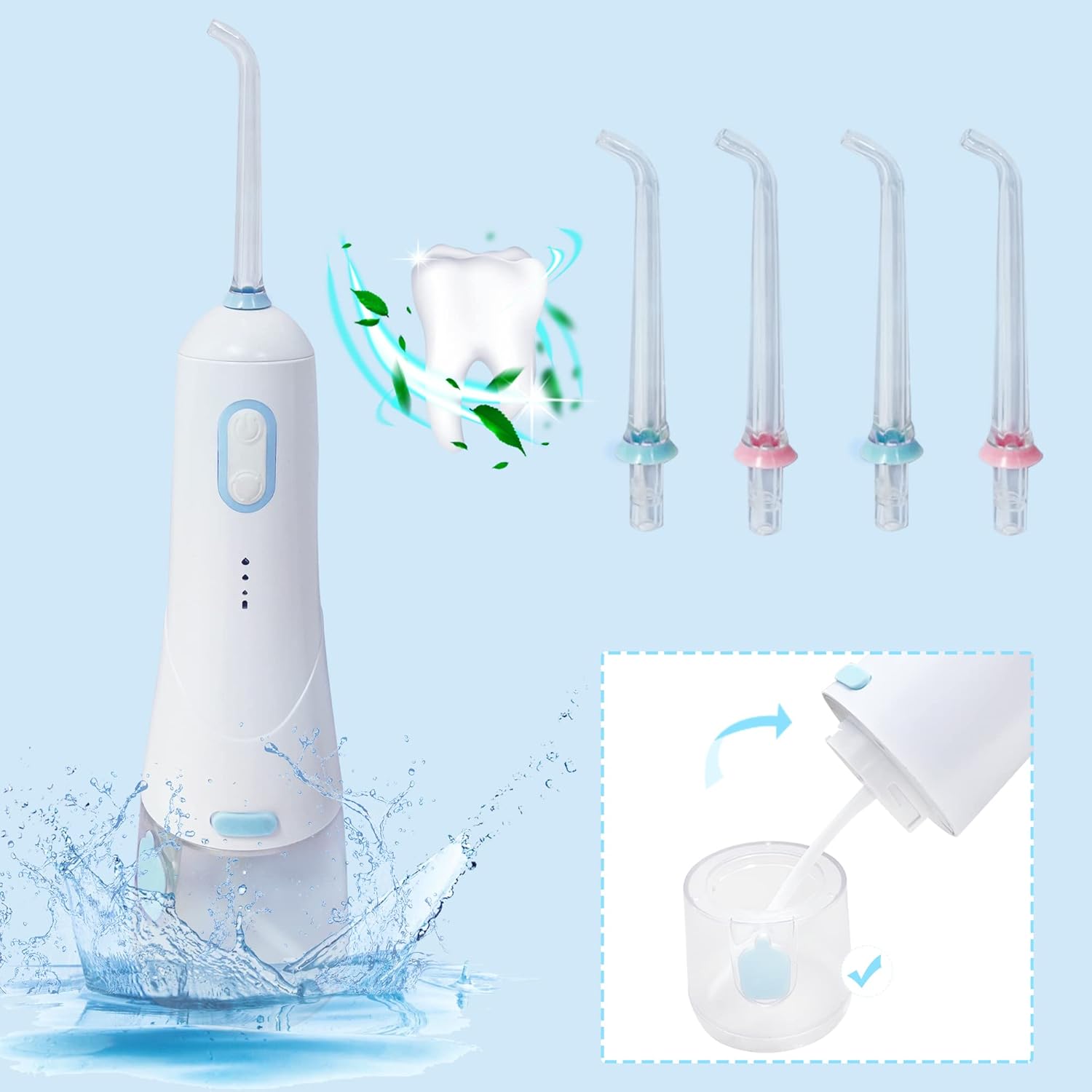 Amazon.com: Cordless Water Dental Flosser for Teeth Portable ...