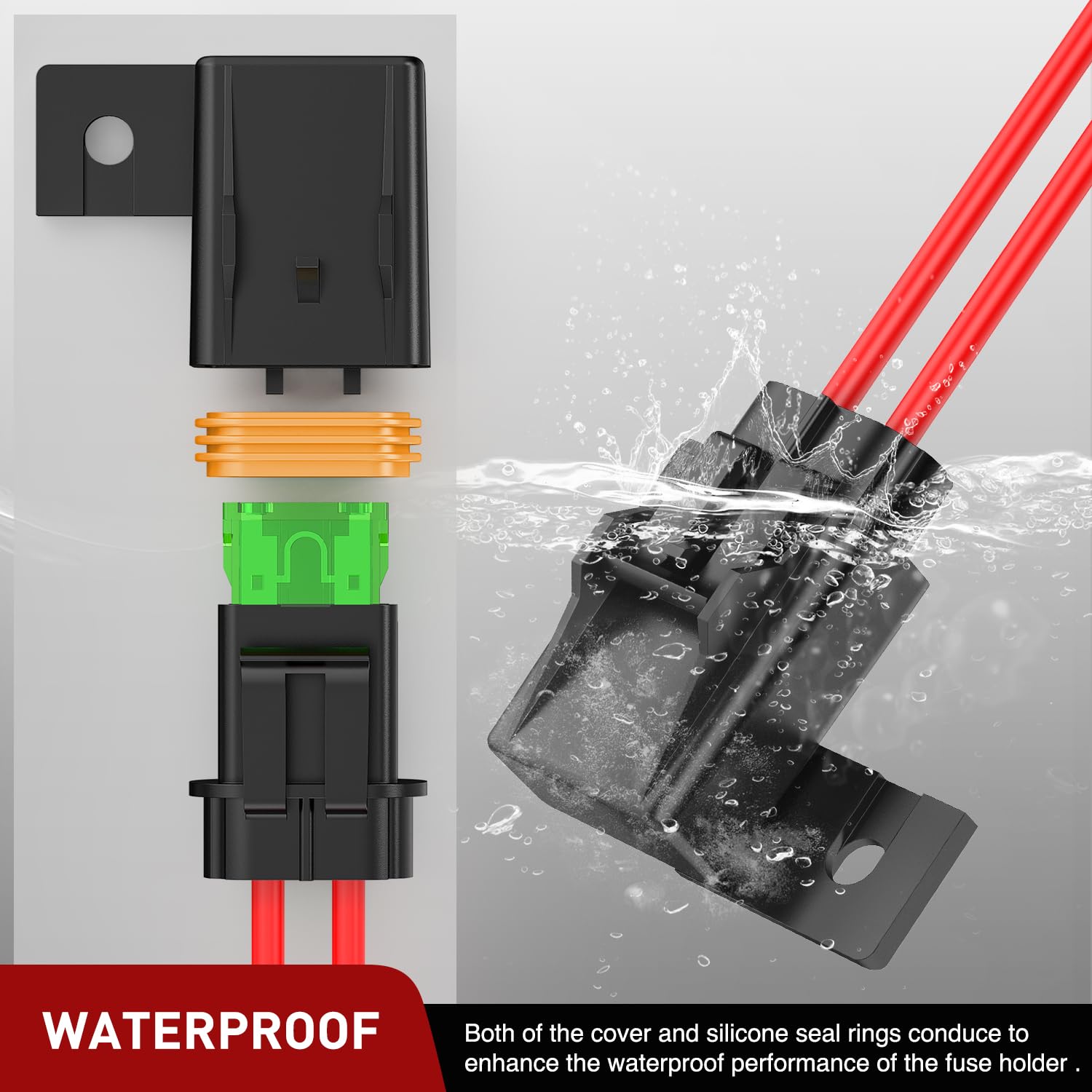 Snapklik.com : 6pcs Inline Fuse Holder 12AWG Waterproof ATC/ATO Blade ...