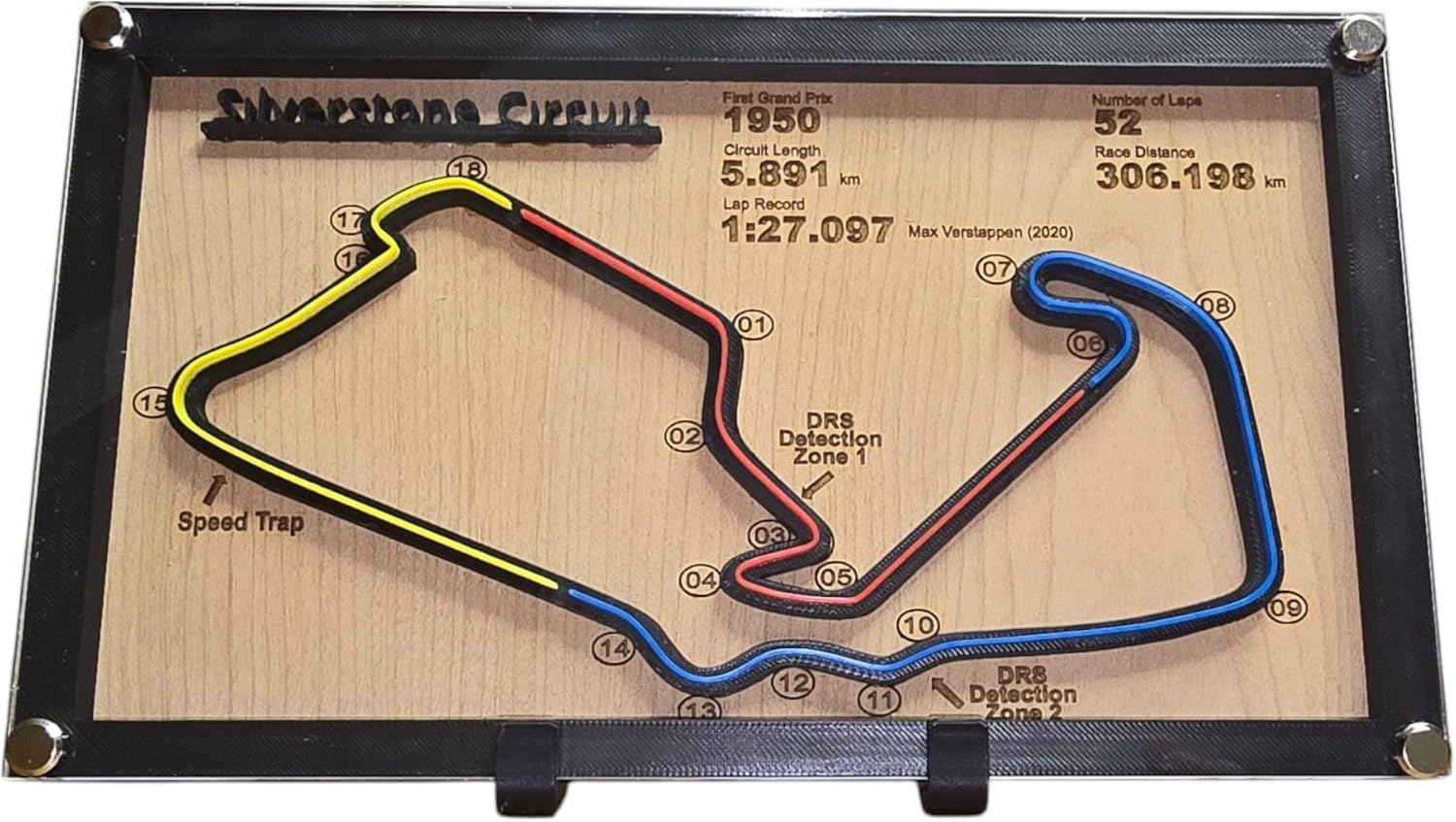 Silver-stone Race Track Wall Art – 3D Circuit Layout Display | Laser ...