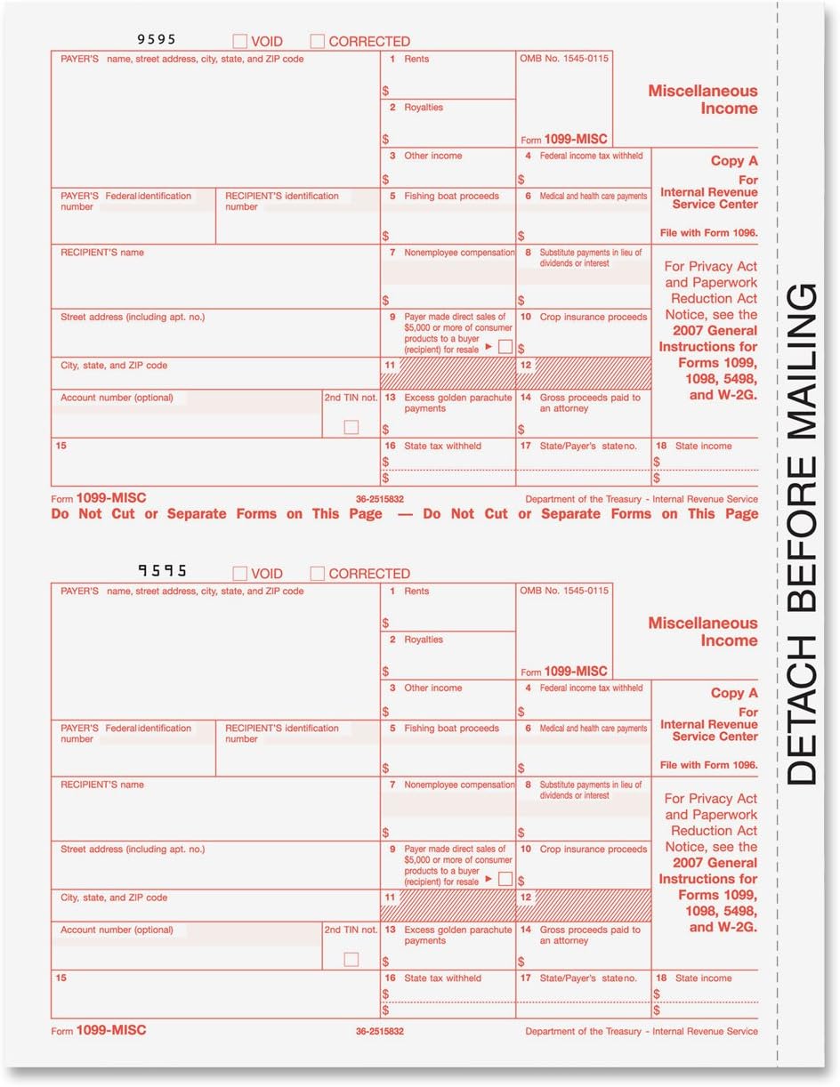 Amazon.com : TOPS-5-Part Miscellaneous 1099 Tax Forms for Laser ...