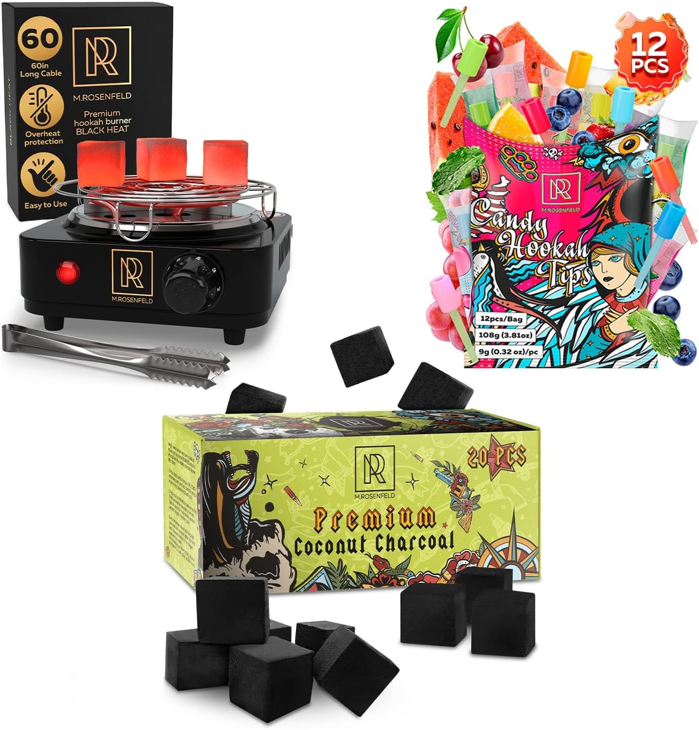 Amazon.com: Coal Burner for Hookah Cubes 500W with grid – BLACK HEAT ...