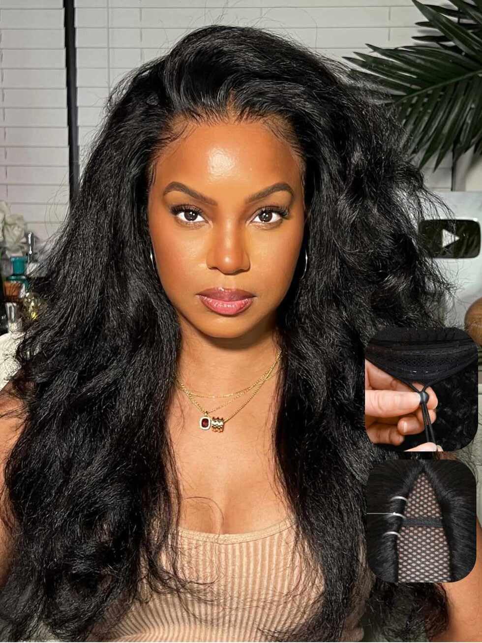 Amazon.com : Beauty Forever V Part Wig Human Hair Kinky Straight ...