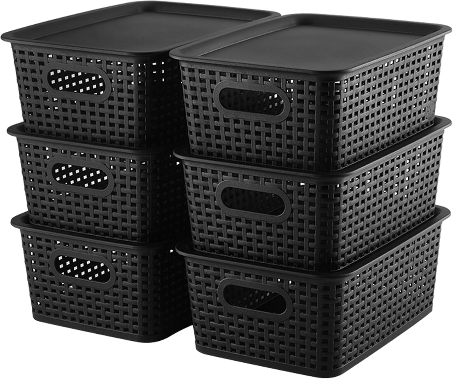 Amazon.com - AREYZIN Storage Bins Plastic Storage Baskets With Lid ...