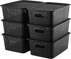 Amazon.com - AREYZIN Storage Bins Plastic Storage Baskets With Lid ...