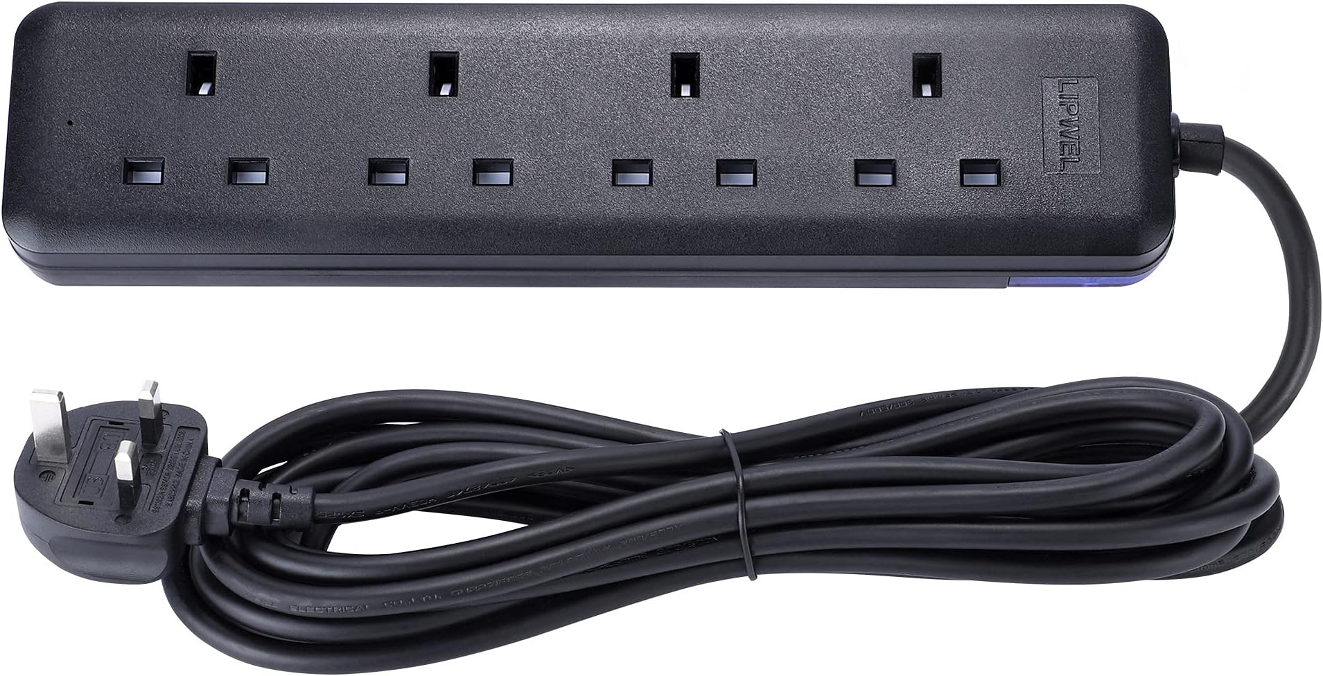 Masterplug Four Socket Extension Lead, 2 metre, 13 AMP, Black: Amazon ...
