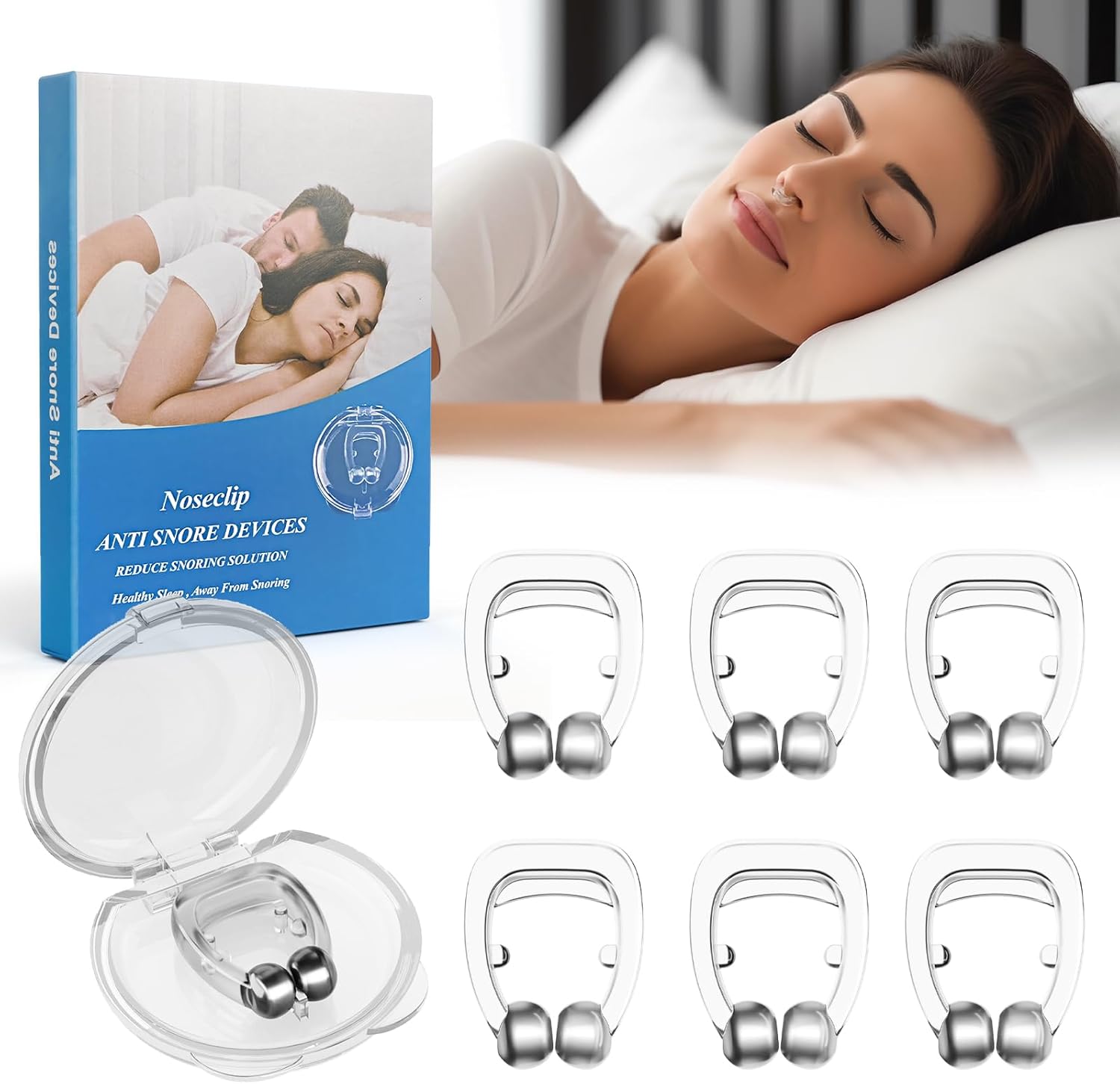Snoring Stopper Anti Snoring 6 Pieces, Anti Snoring Magnetic Nose Clip ...