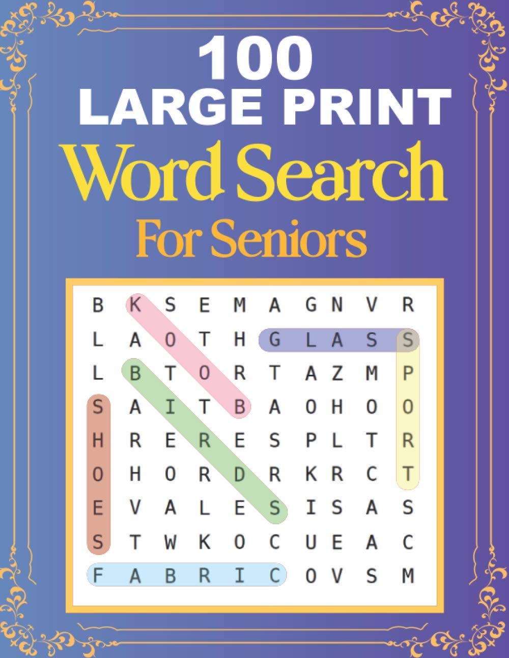 100 Large Print Word Search For Seniors: Easy Large Print Word Searches ...