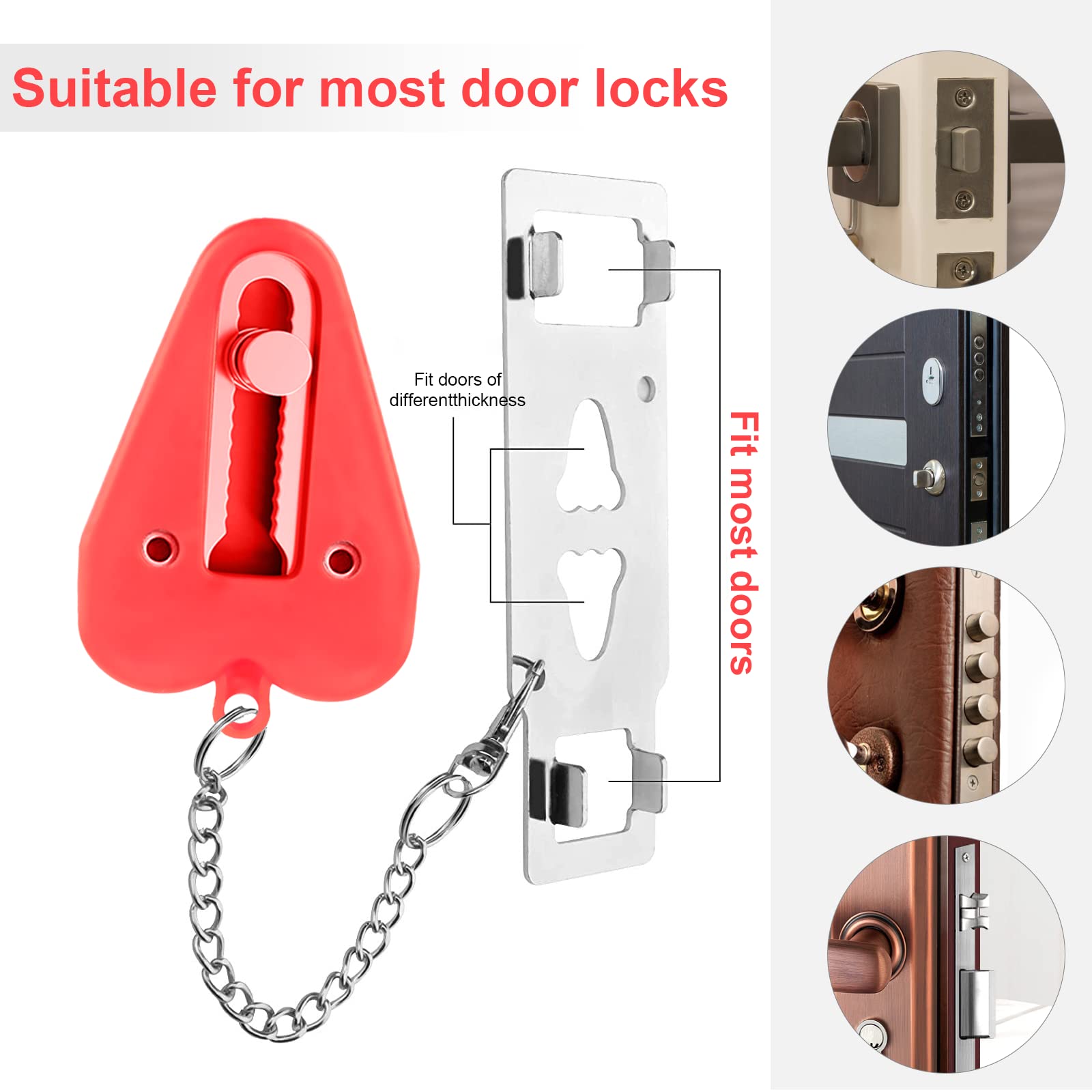 Snapklik.com : HNHMT Upgraded Portable Door Lock 2 Pack, Dual ...