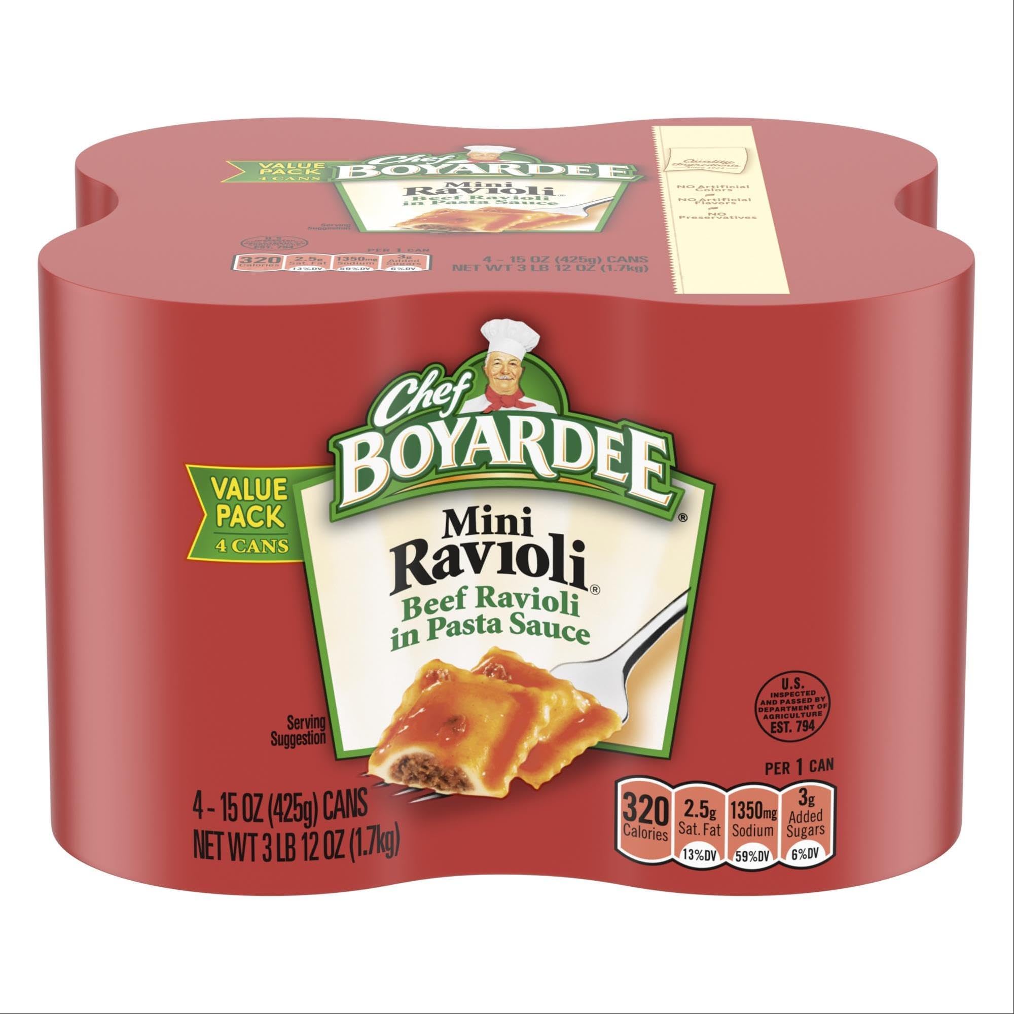 Amazon.com : Chef Boyardee Mini Ravioli, 15 oz, 4 Pack : Grocery ...