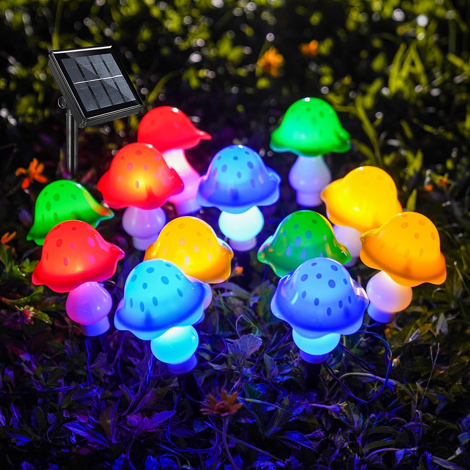 Solar LED Path Light 3-Pack 2X Brighter (2.4-Lumen) Red, Yellow, Orange ...