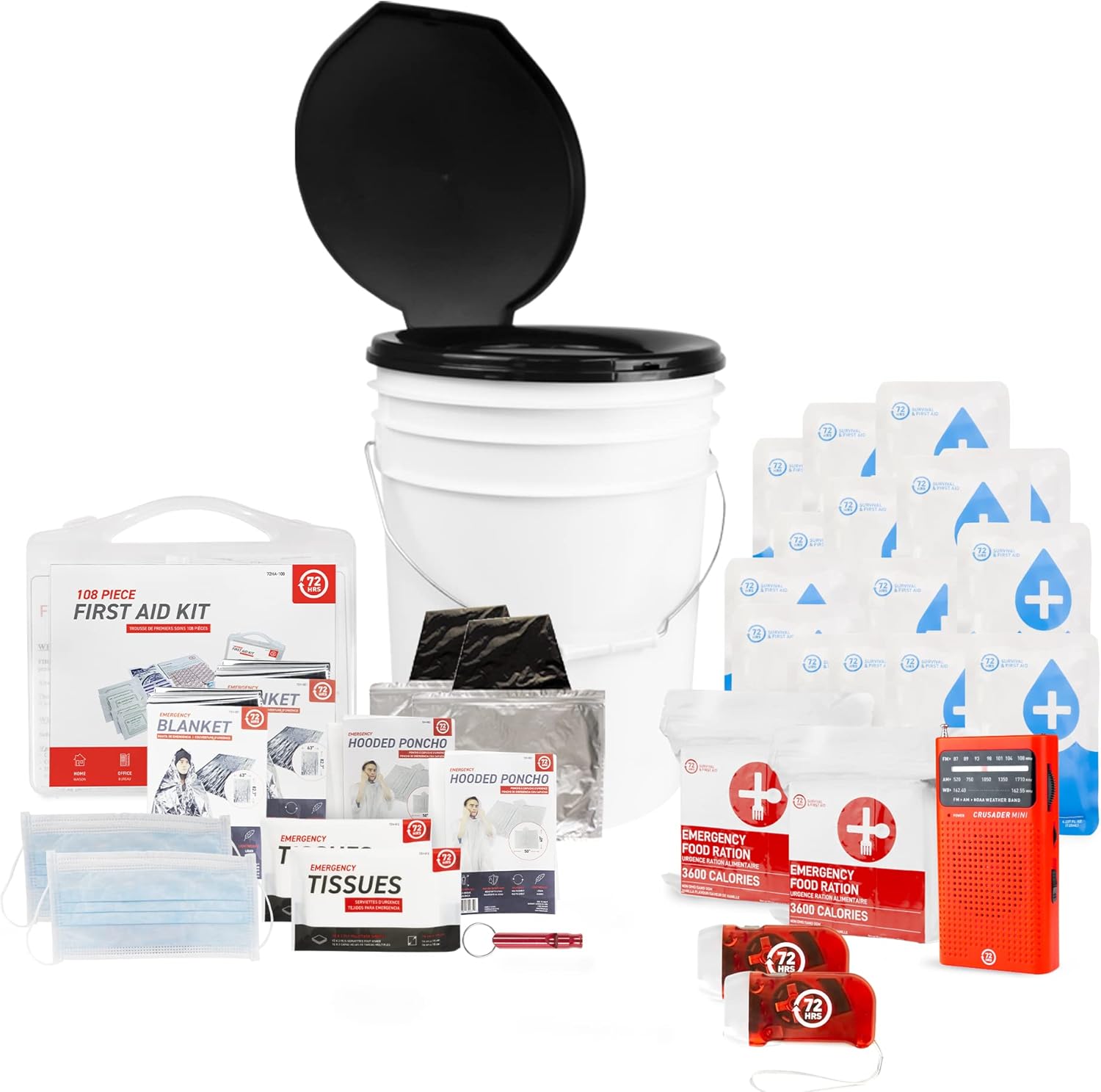 72HRS Essential Toilet - Emergency Survival Kit, Portable Toilet Kit ...