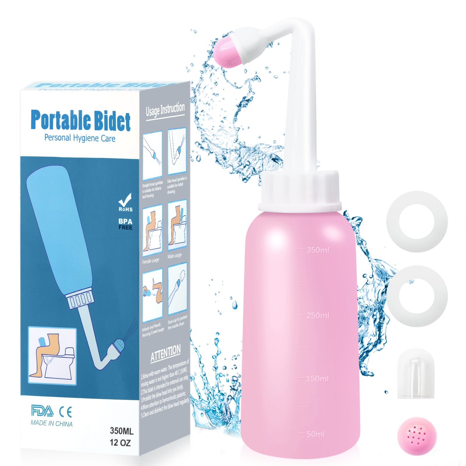 Amazon.com: RUFCRIL Mini Peri Bottle, 350ml Portable Travel Bidet with ...