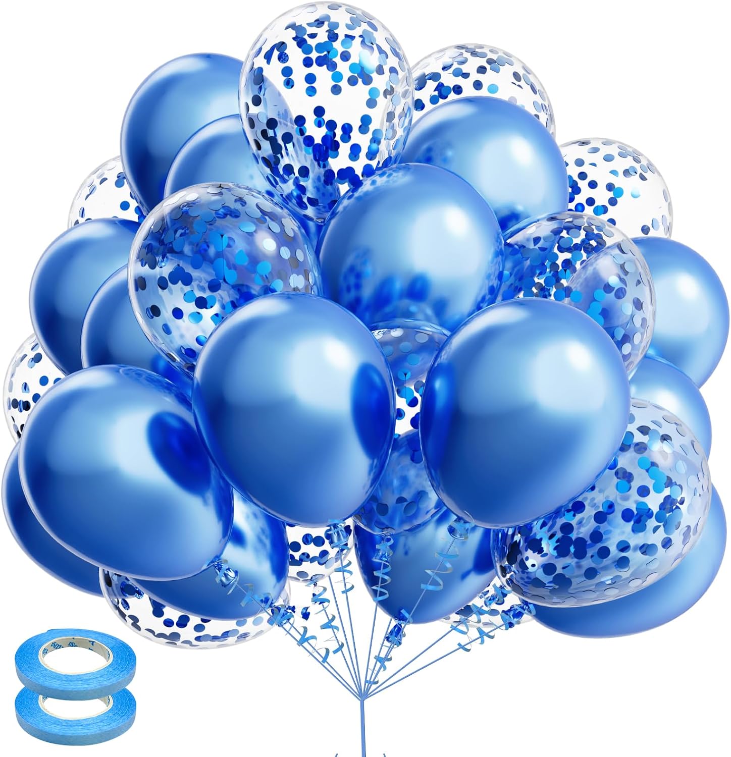 Kelfara Globos azules metálicos, 60 globos de látex de 12 pulgadas de ...