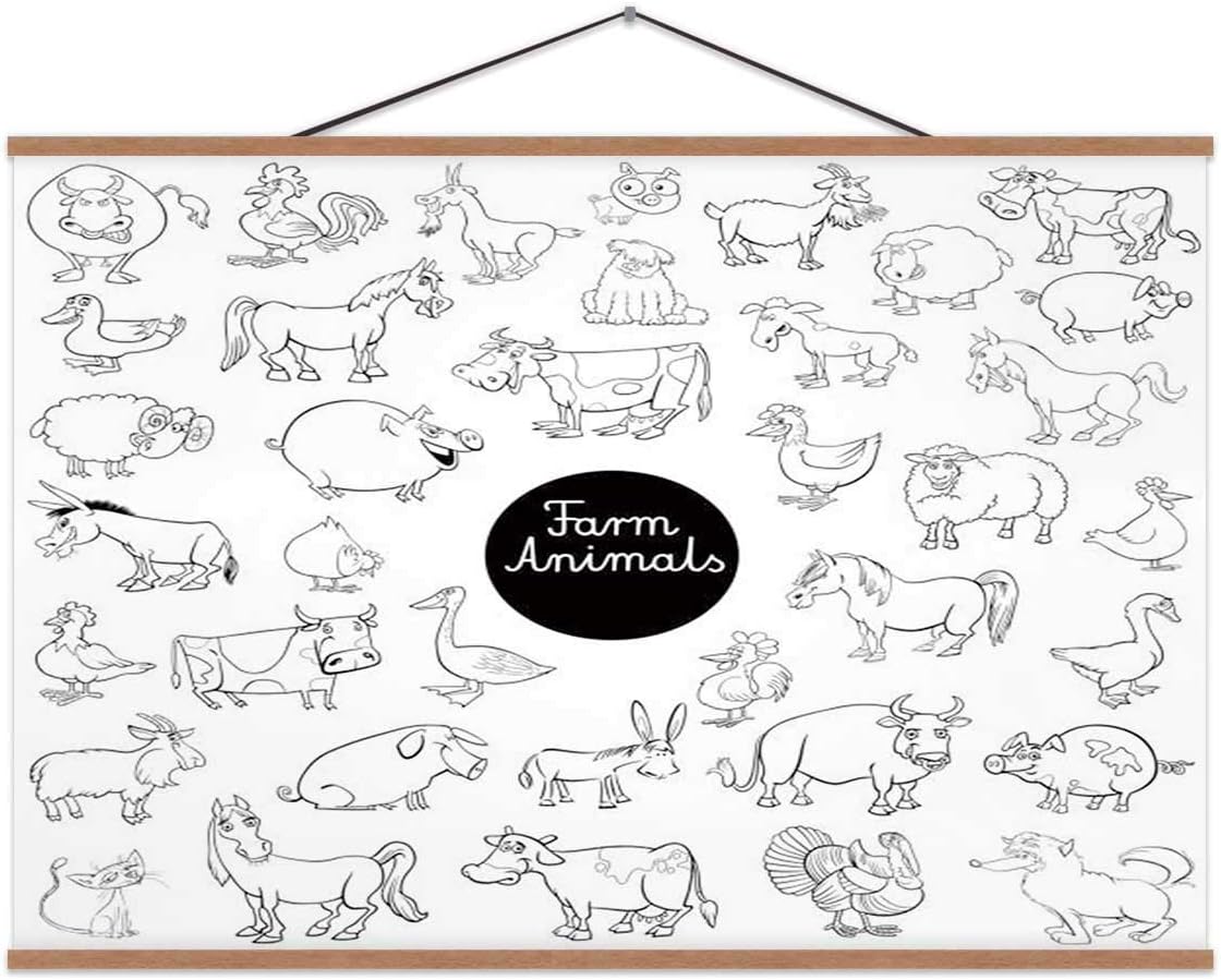 Amazon.com: TinYida Cartoon Farm Animal Characters Set Color Book ...