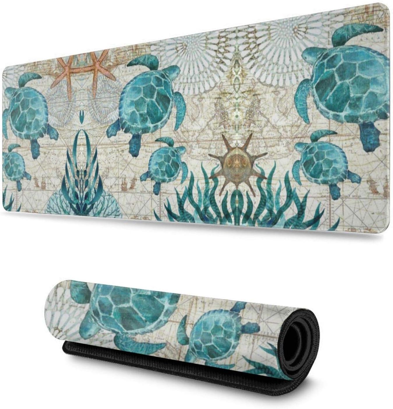 Amazon.com : TUBAMQ Sea Turtle Mouse Pad Large,Ocean Tropical Fish Desk ...