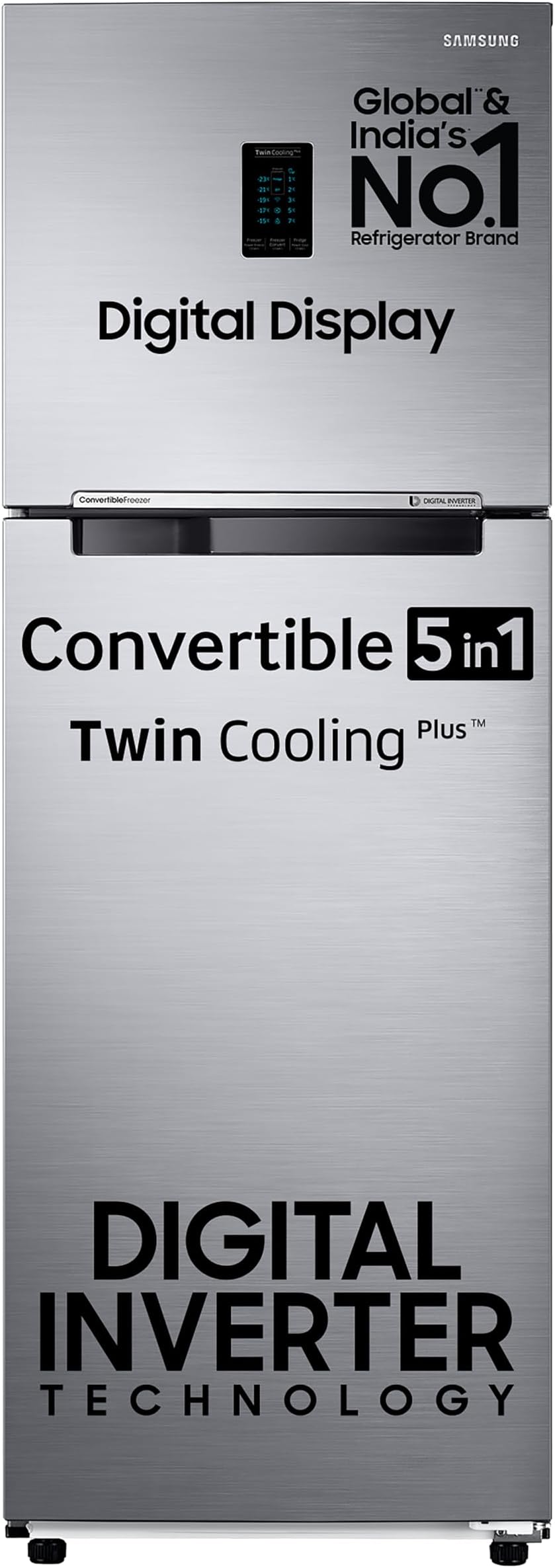 Samsung 322 L, 3 Star, Convertible 5-in-1 Digital Inverter with Display ...