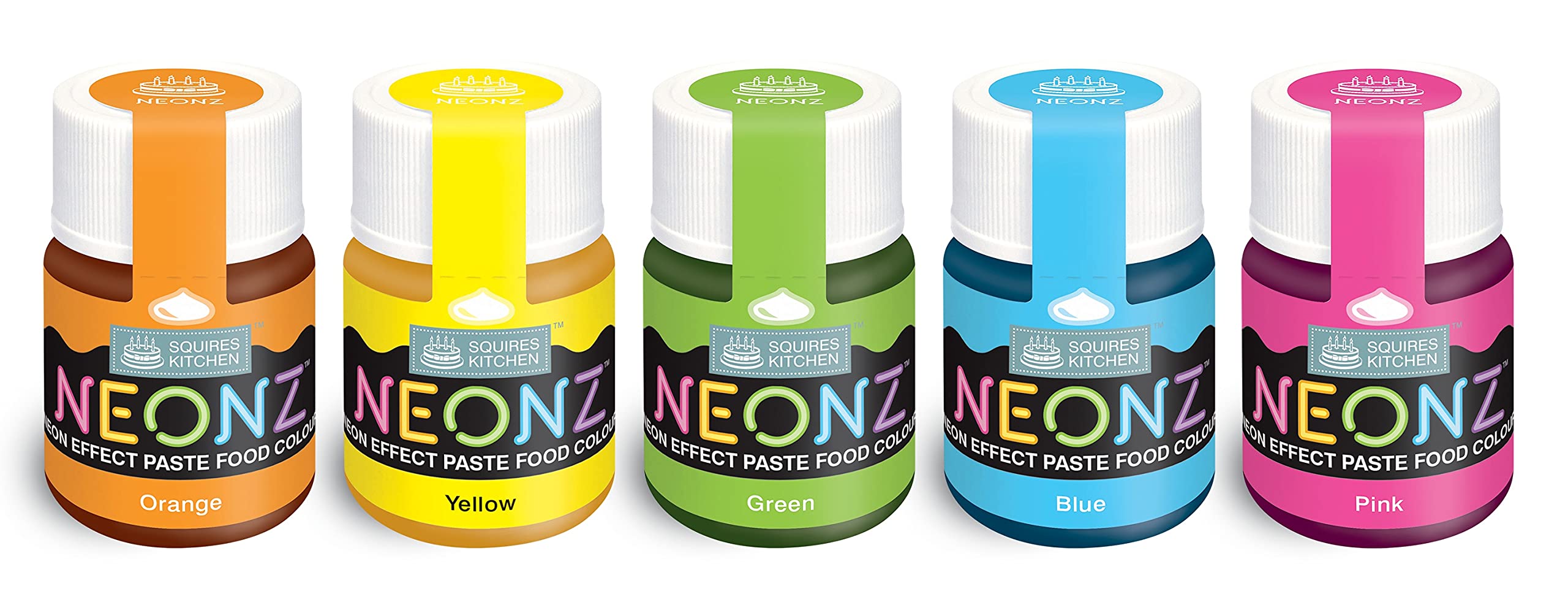 Squires Kitchen NEONZ Neon Effect Food Colouring Paste - Set 1 : Amazon ...