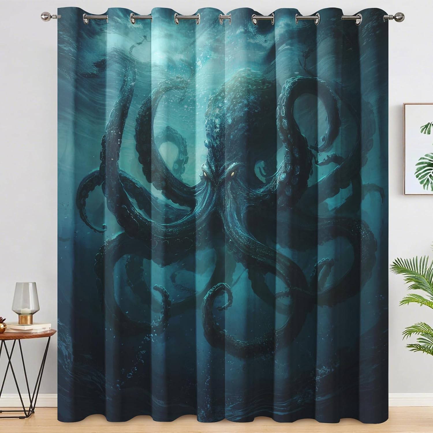 Amazon.de: Generisch Vorhänge Oktopus Wohnzimmer Fenster, Blickdichte ...