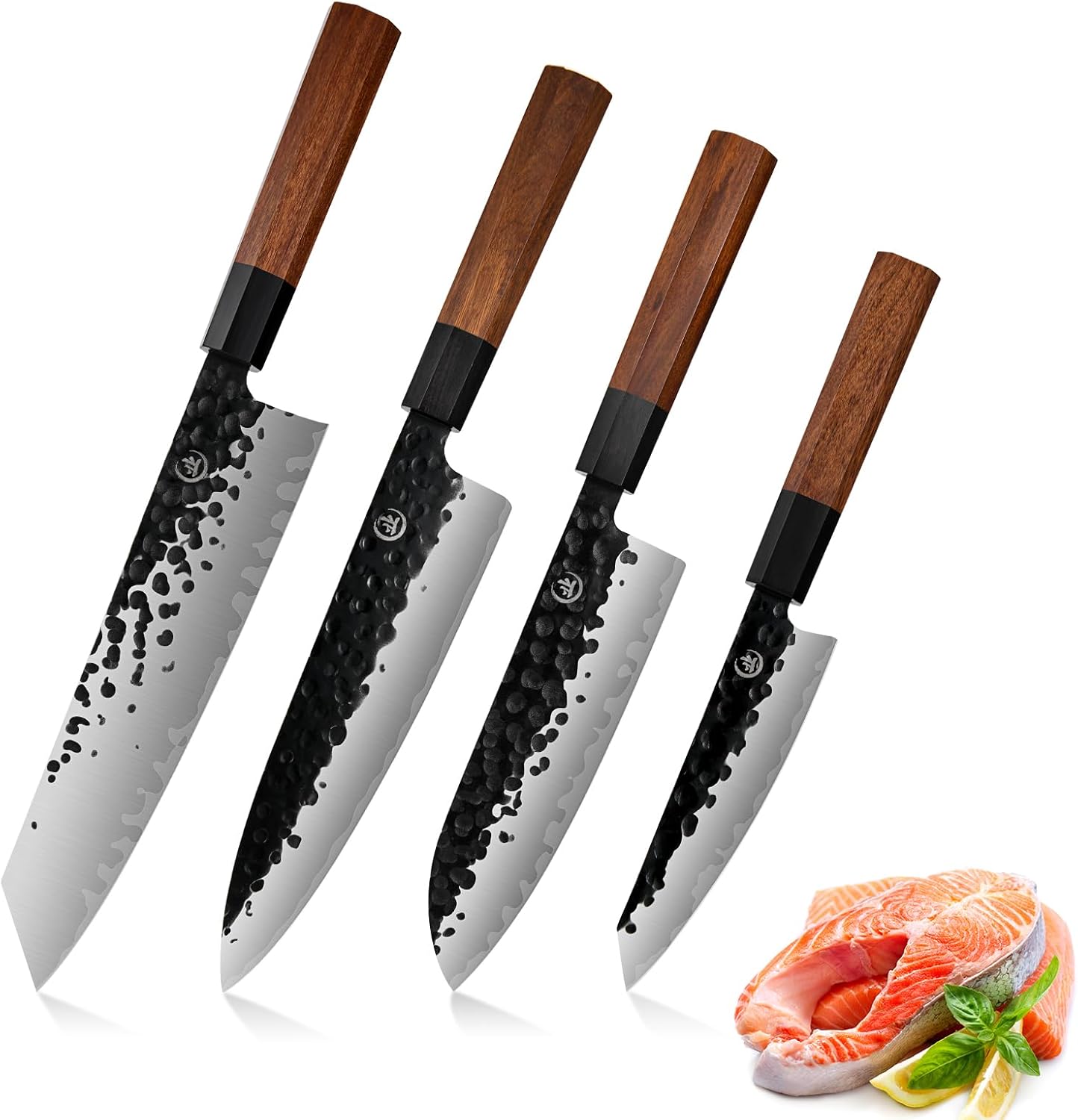 Amazon.com: LIFVCNT Japanese Chef Knife Set, Kitchen Knife Set 9Cr18MoV ...
