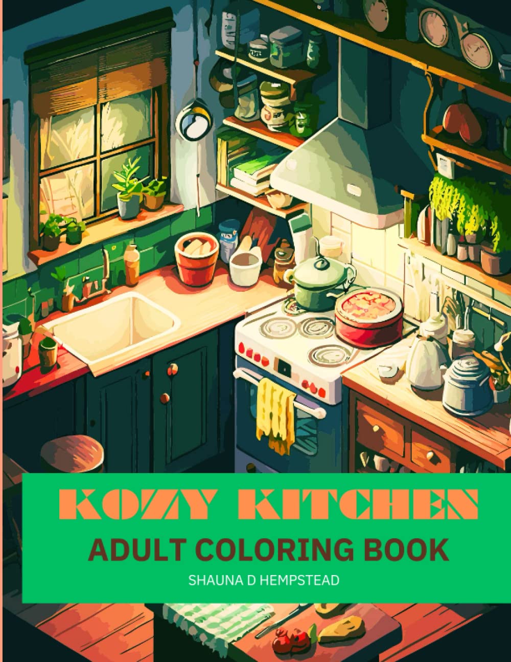 KOZY KITCHEN: Beautiful Kitchen Coloring Book For Adults, Teens and ...