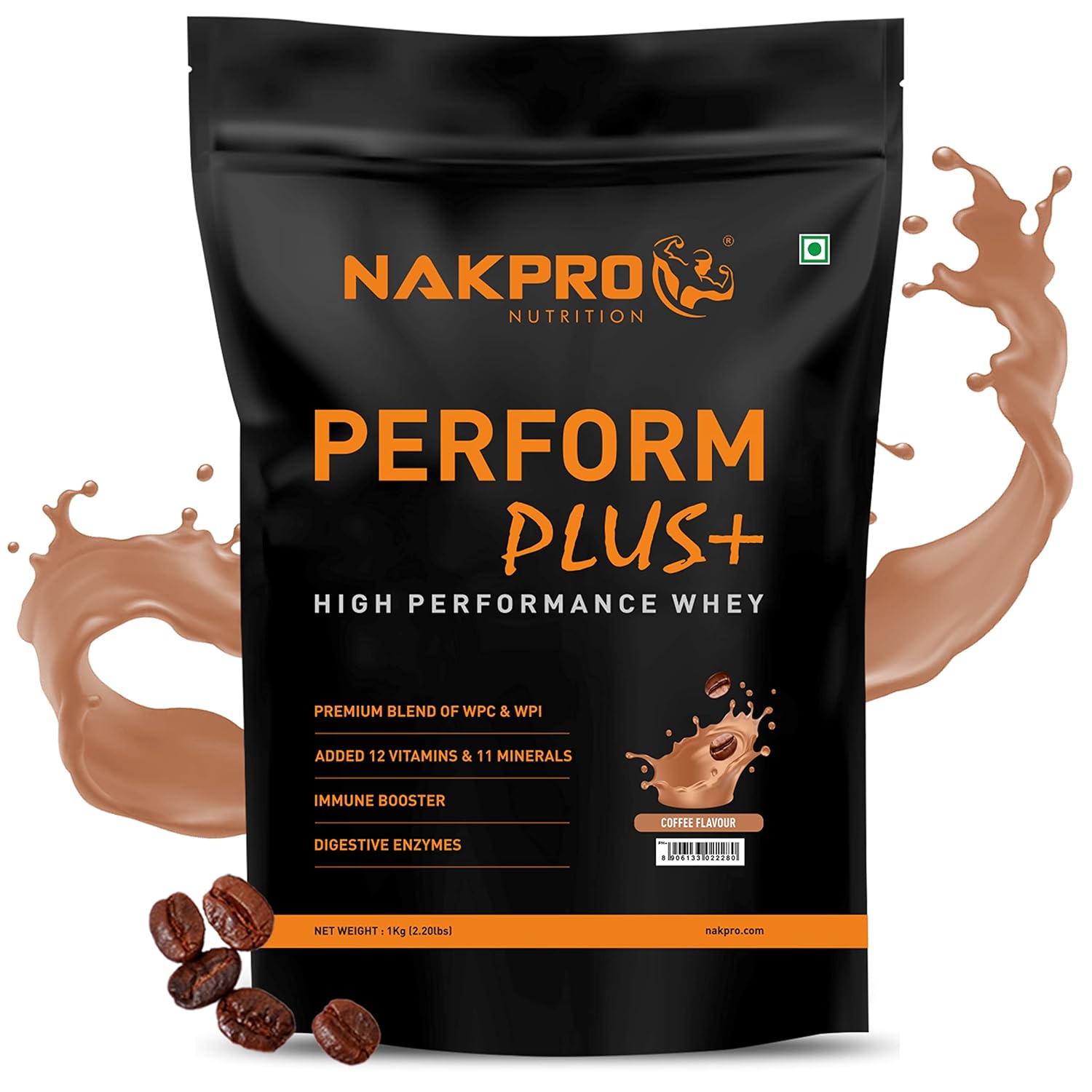 NAKPRO PERFORM Plus+ Whey Protein Concentrate with Digestive Enzymes ...